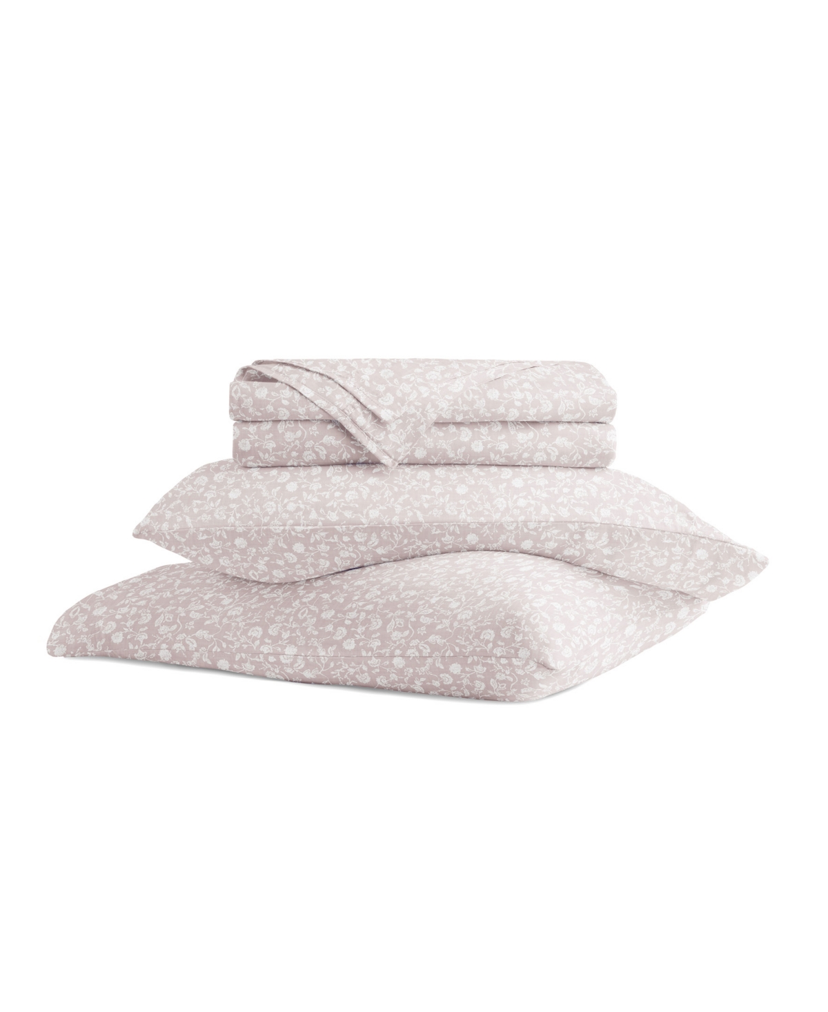 ienjoy Home Long Staple 300-Thread Count Cotton Pattern 4-Pc. Sheet Set  King - Mauve