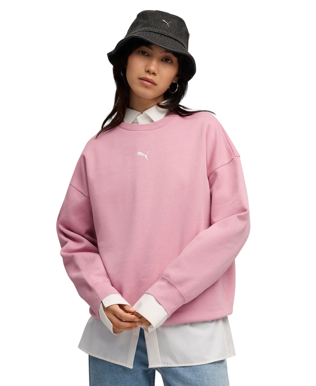 Click here for Puma Womens Essential Oversized Crew Fleece Sweats... prices