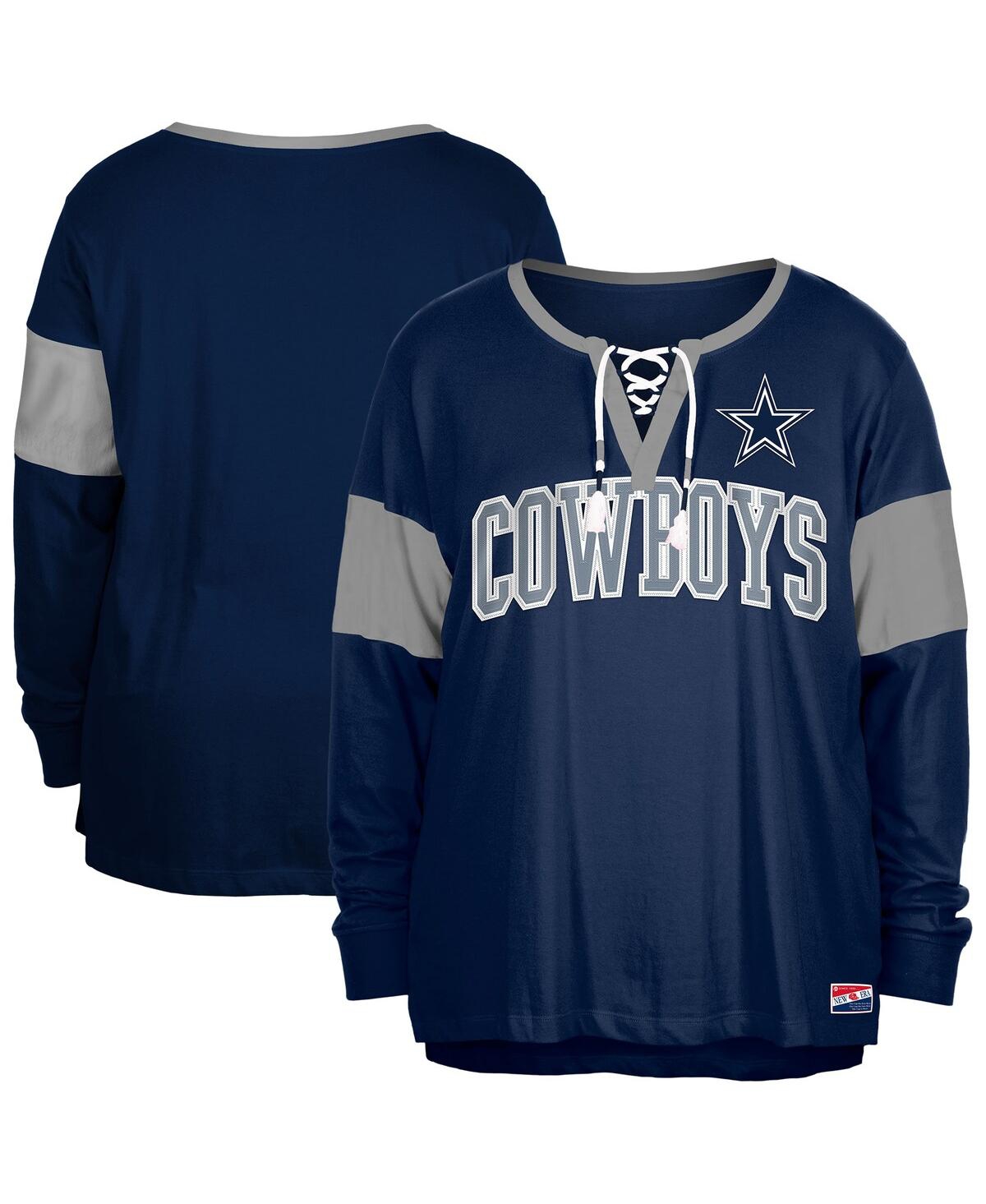 Click here for New Era Womens Navy Dallas Cowboys Plus Size Lace-... prices