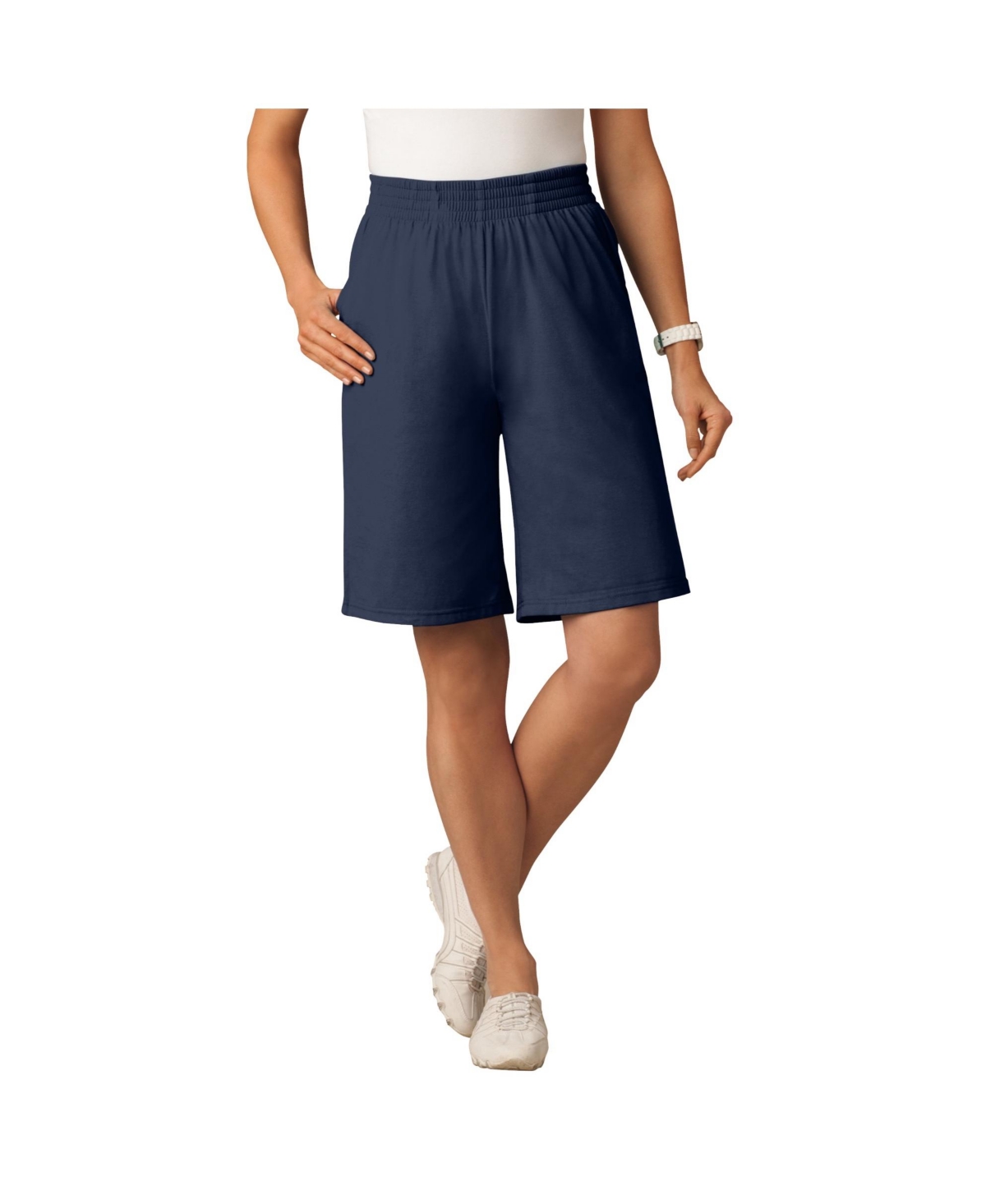 Click here for Woman Within Womens Within Elastic-Waist Knit Shor... prices