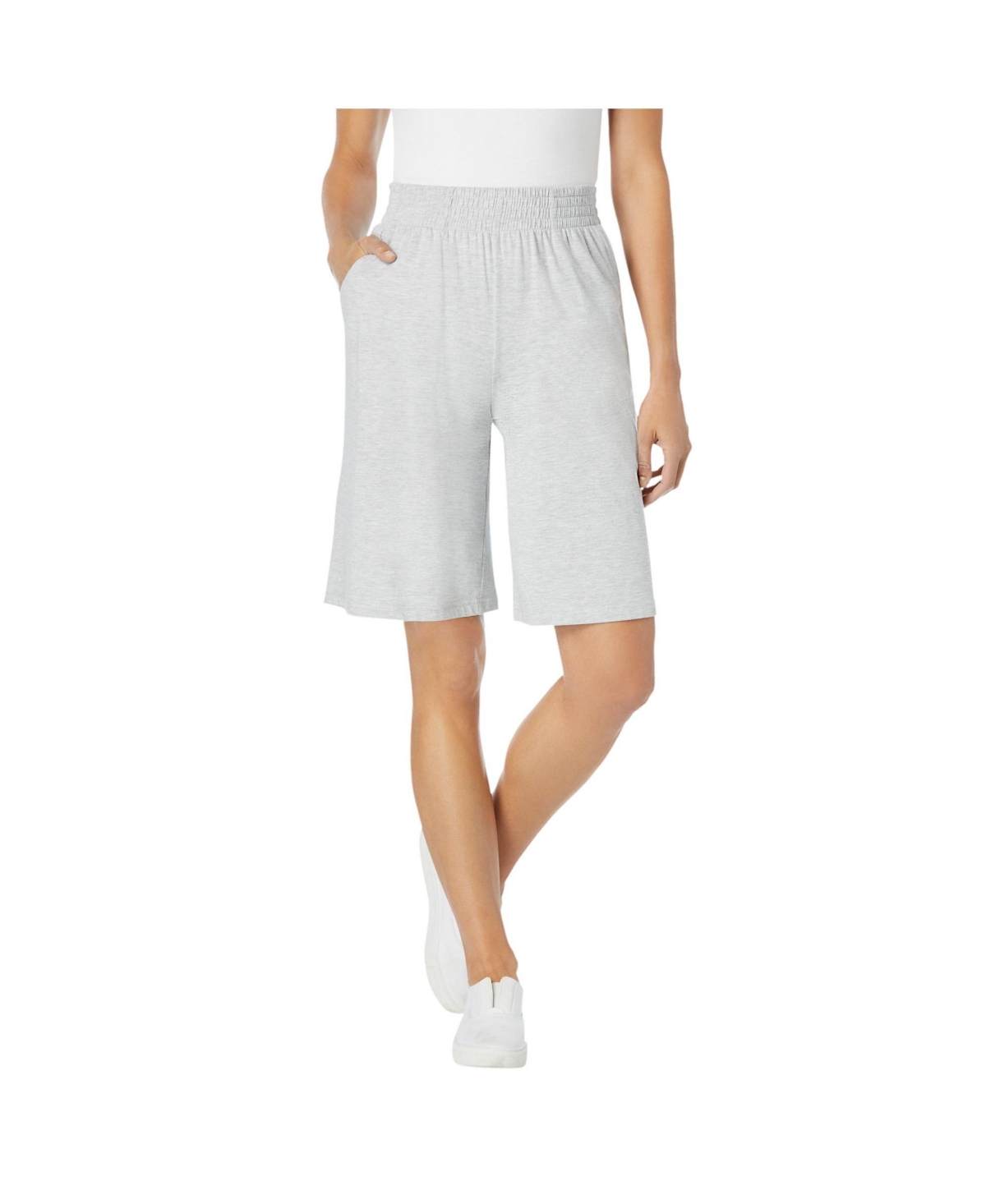 Click here for Woman Within Womens Within Elastic-Waist Knit Shor... prices