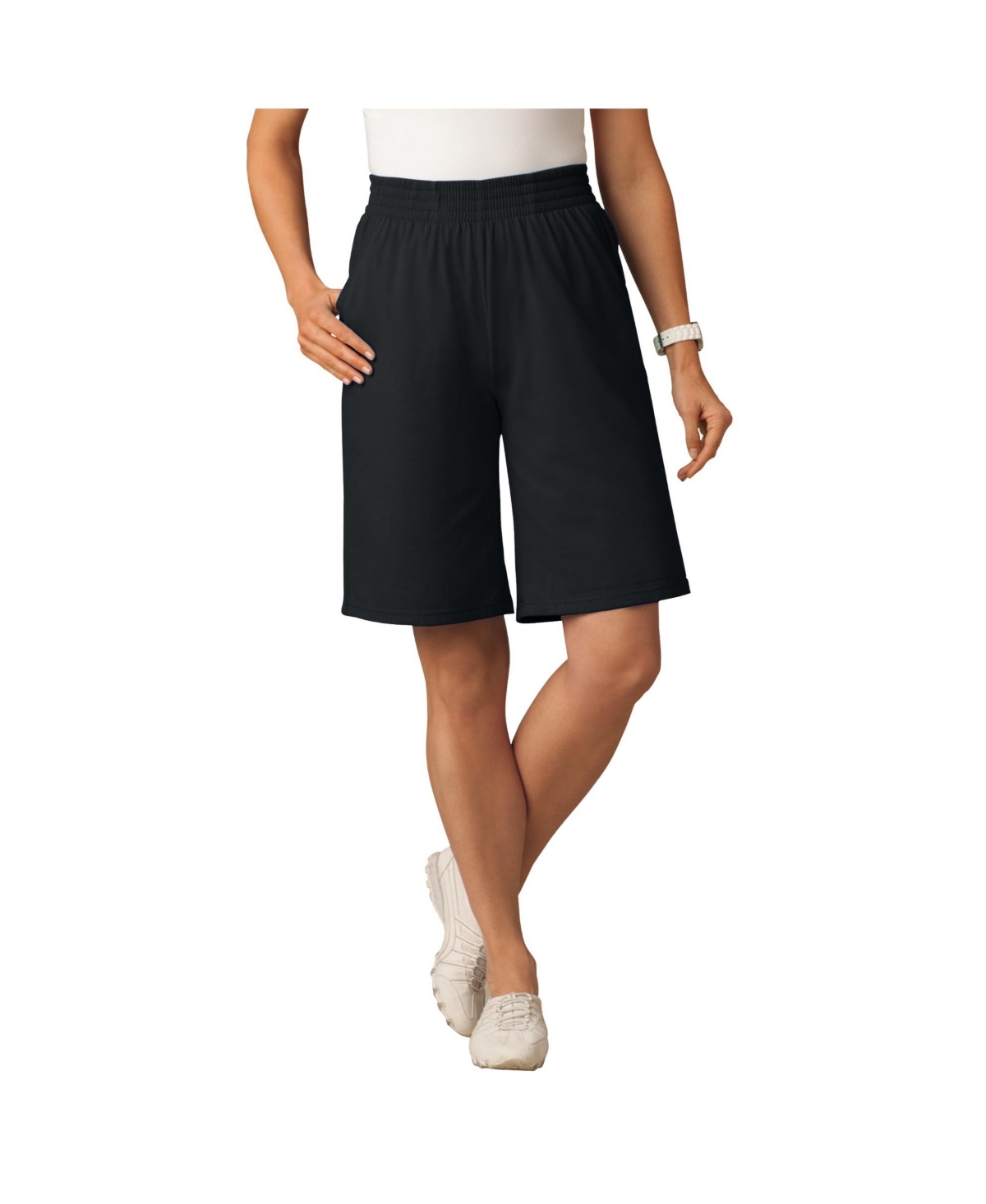 Click here for Woman Within Womens Within Elastic-Waist Knit Shor... prices