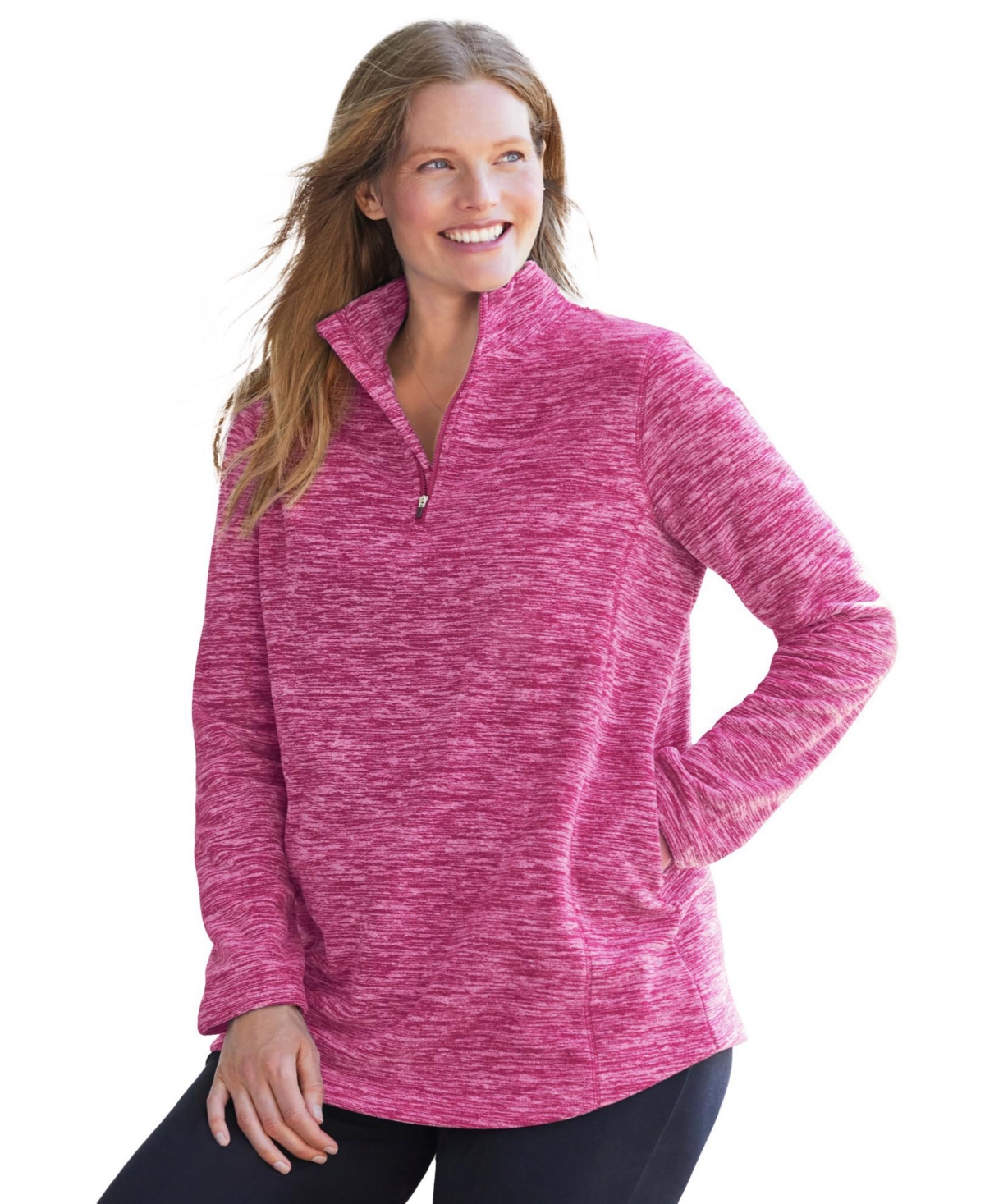 Click here for Woman Within Womens Within Microfleece Quarter-Zip... prices