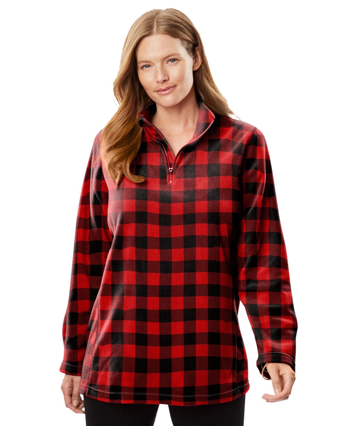 Click here for Woman Within Womens Within Microfleece Quarter-Zip... prices