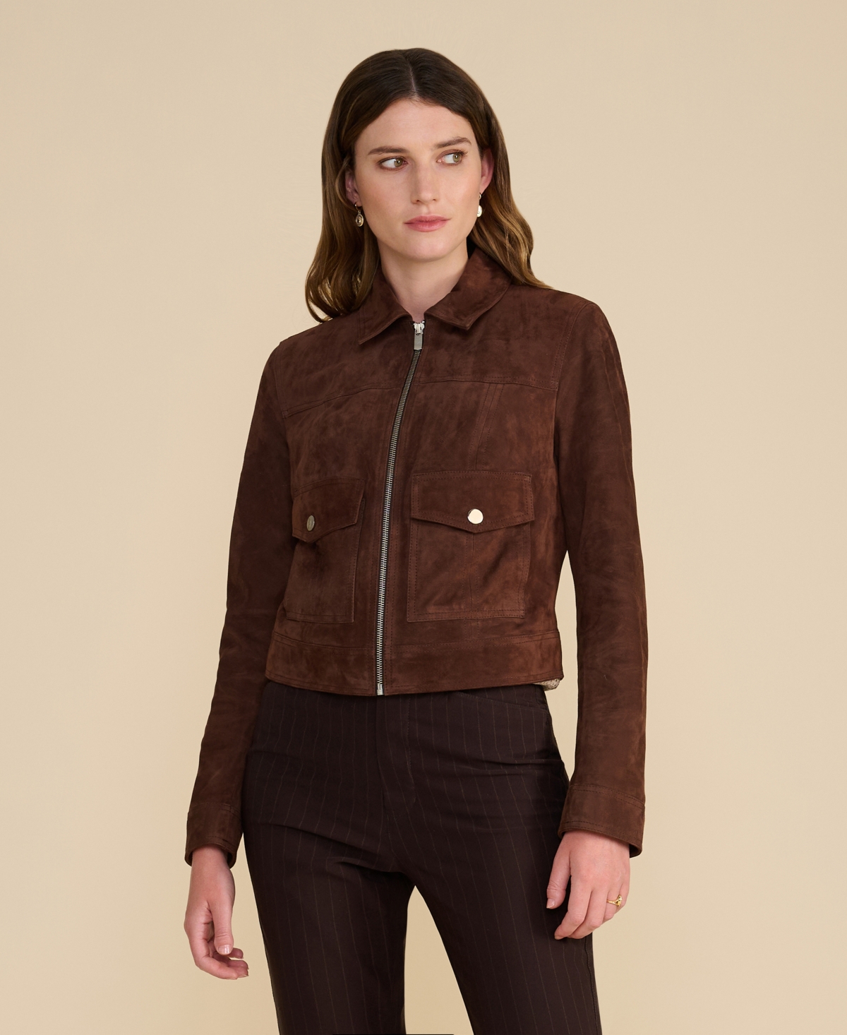 Click here for Furniq Uk Womens Cropped Suede Jacket  Created For... prices
