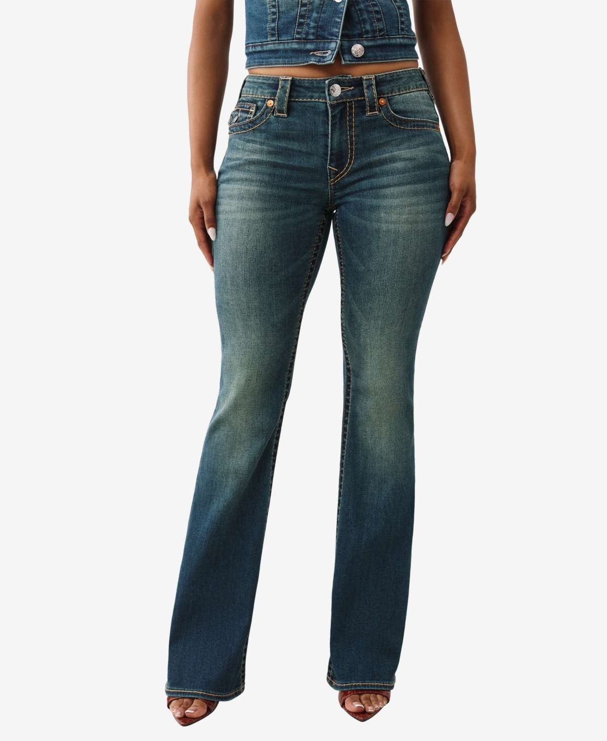Click here for True Religion Womens Becca Bootcut Big T Flap Jean... prices