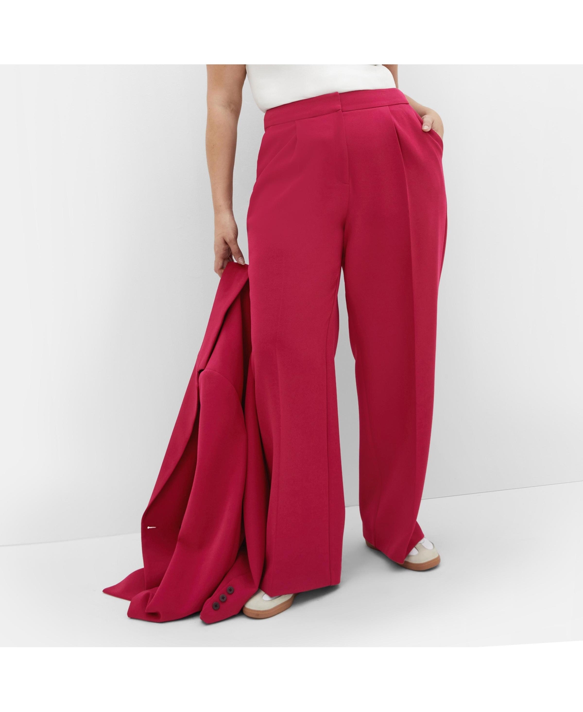 Click here for City Chic Plus Size Relaxed Alexis Pant - Deep ros... prices