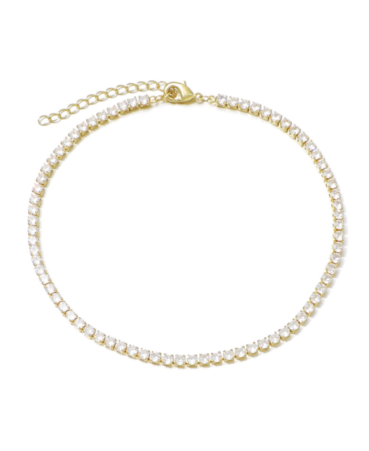 Click here for Adornia Gold Crystal Tennis Chain Anklet - Gold prices