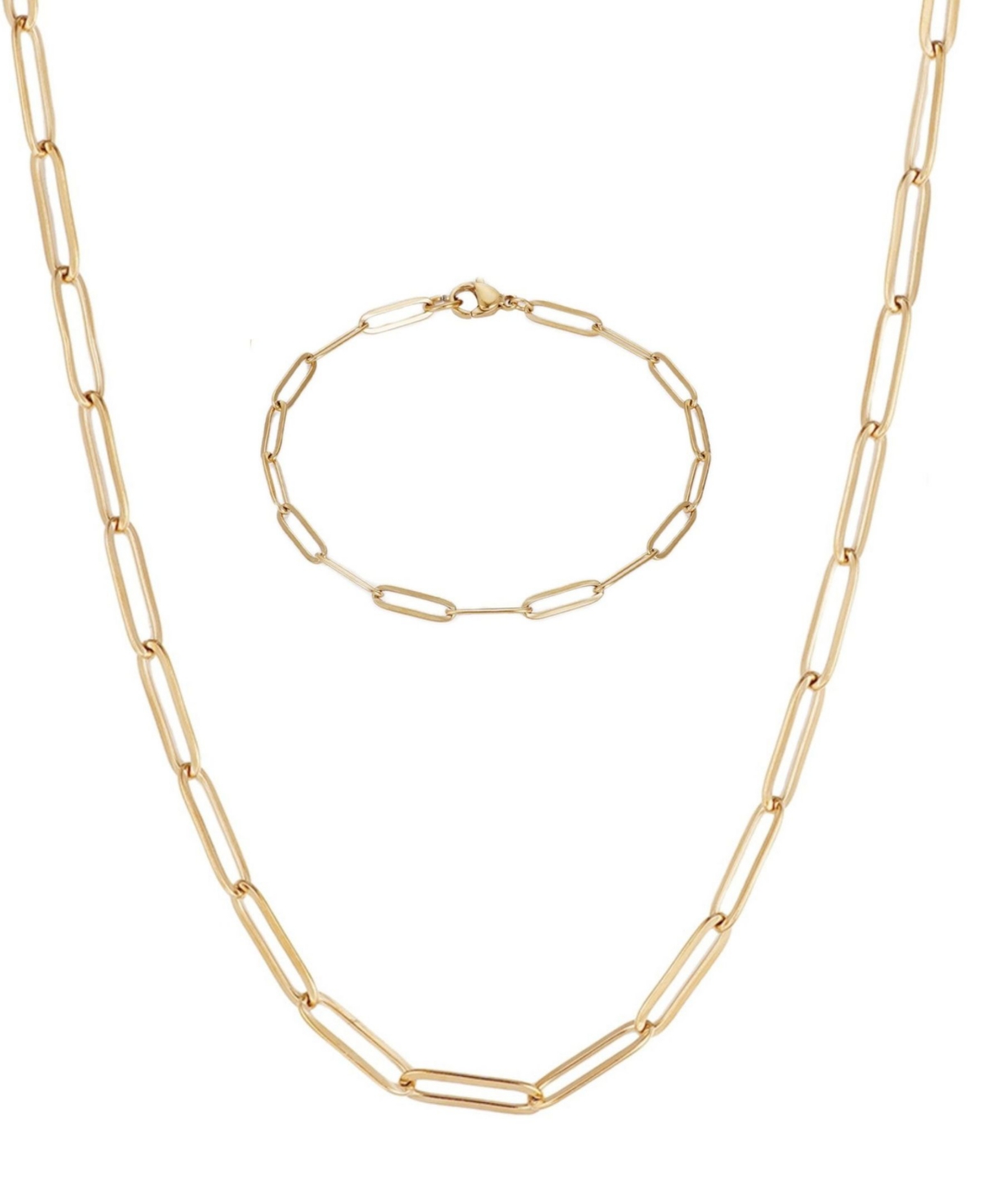 Click here for Adornia Tarnish Resistant Gold Paperclip Bracelet... prices