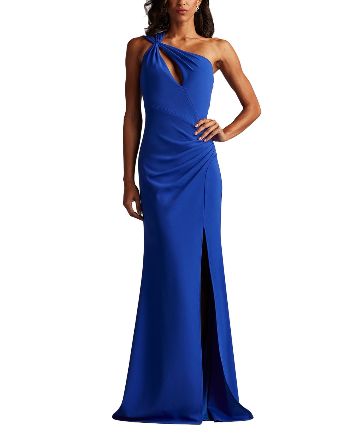 Click here for Tadashi Shoji Womens Viveca One-Shoulder Keyhole G... prices