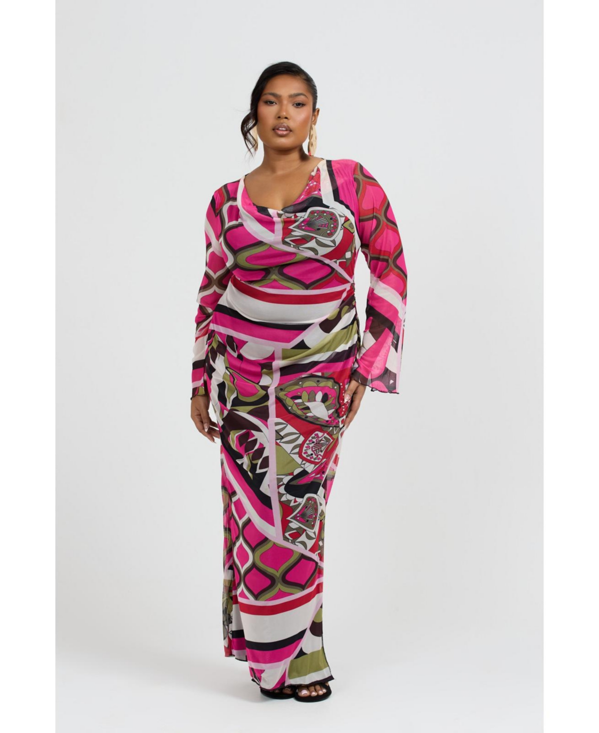 Click here for Fashion-szn Curve Plus Size Abstract Print Maxi Dr... prices