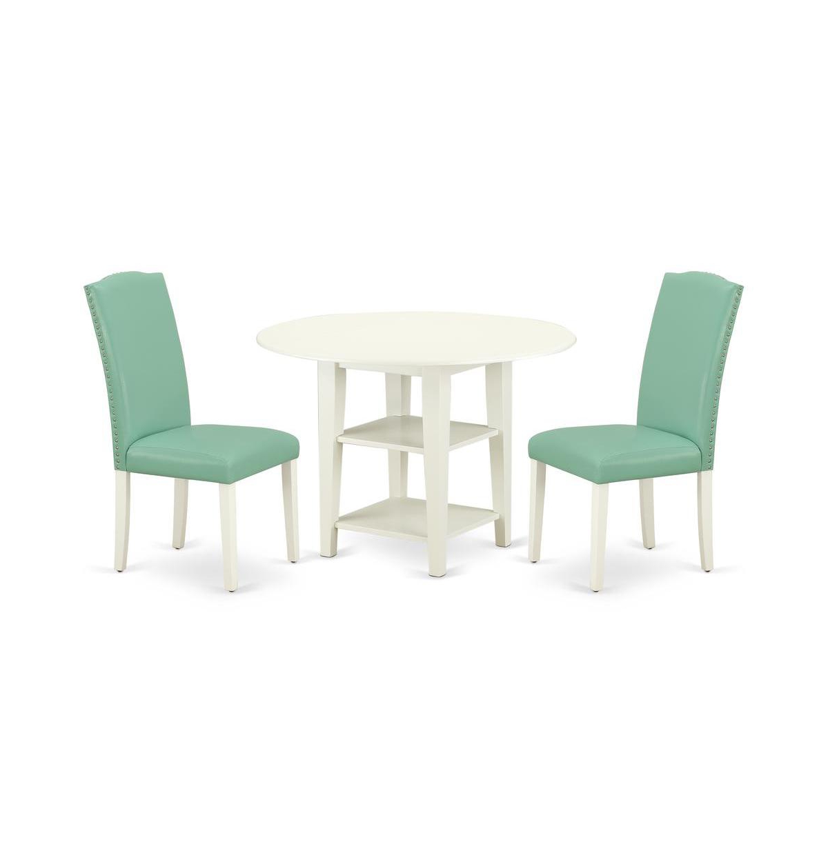 Click here for East West Furniture Dining Room Set Linen White -... prices