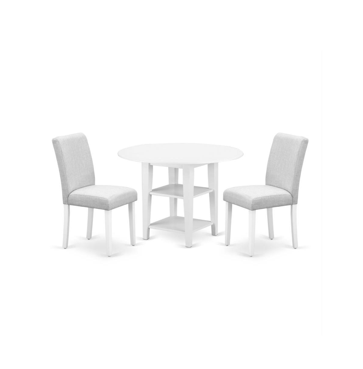 Click here for East West Furniture Dining Room Set Linen White -... prices