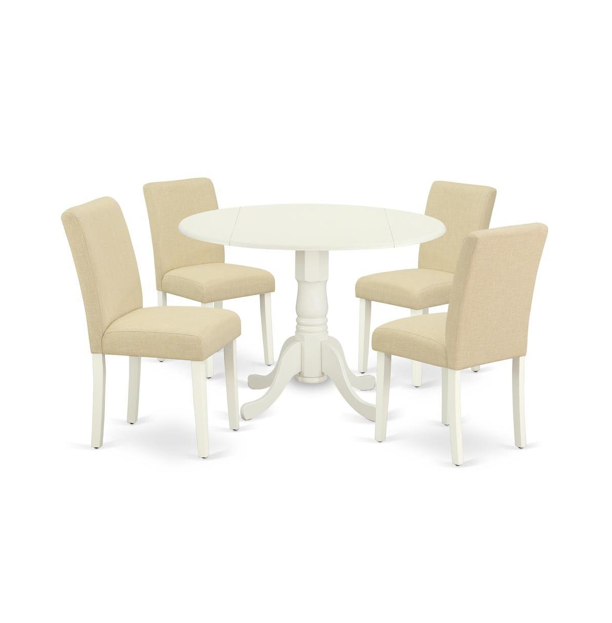 Click here for East West Furniture Dining Room Set Linen White -... prices
