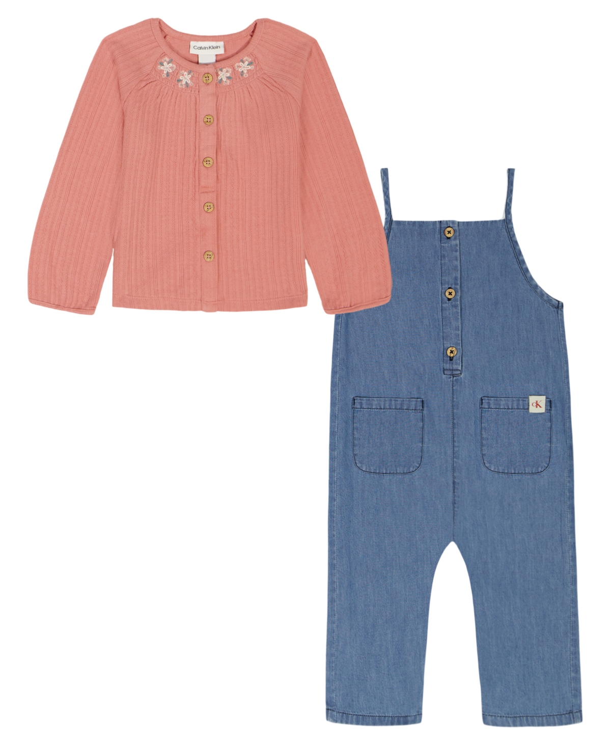 Click here for Calvin Klein Baby Girls 2-Piece Pointelle Rib Top... prices