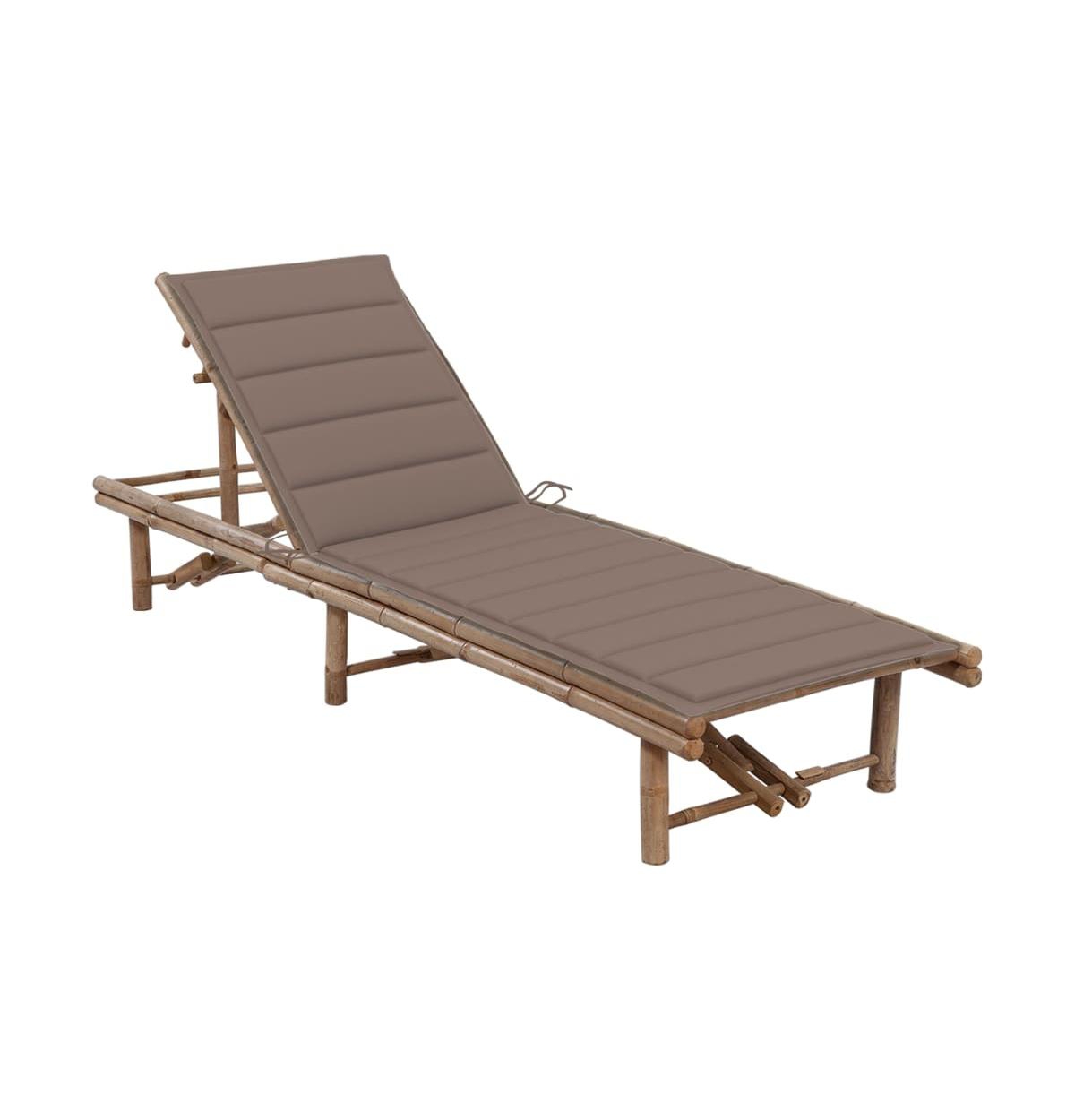 Click here for vidaXL Patio Sun Lounger with Cushion Bamboo - Tau... prices
