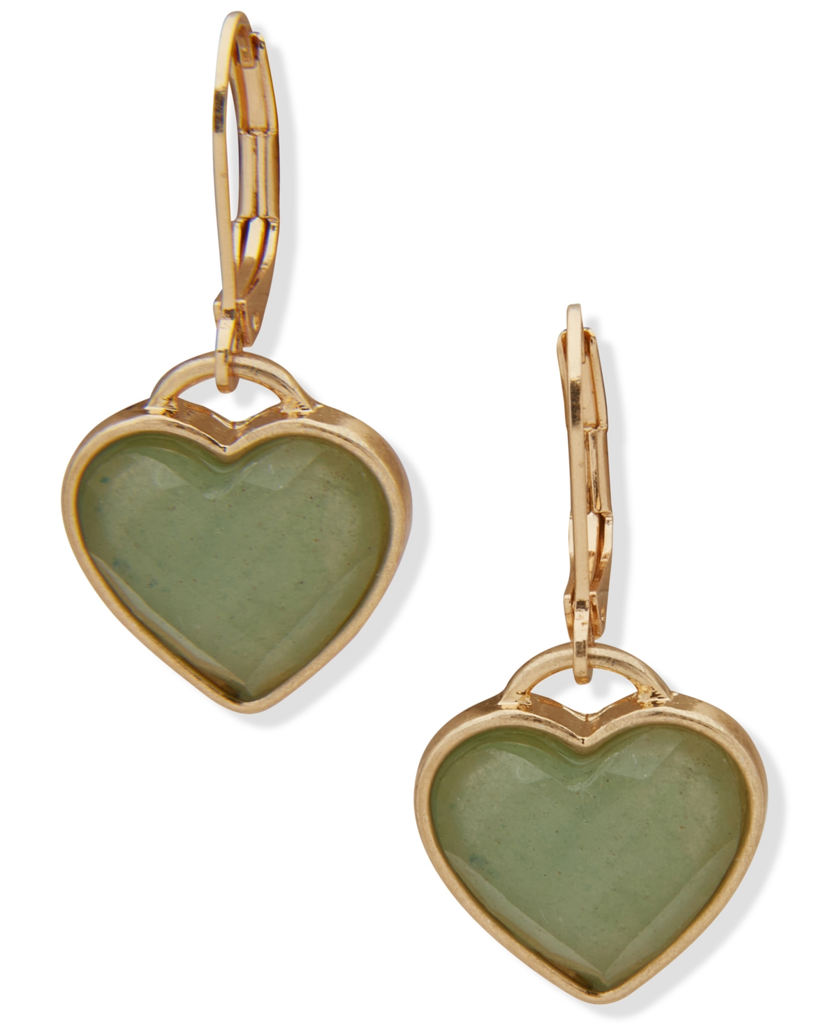 Click here for lonna & lilly Gold-Tone Heart Drop Earrings - Gree... prices