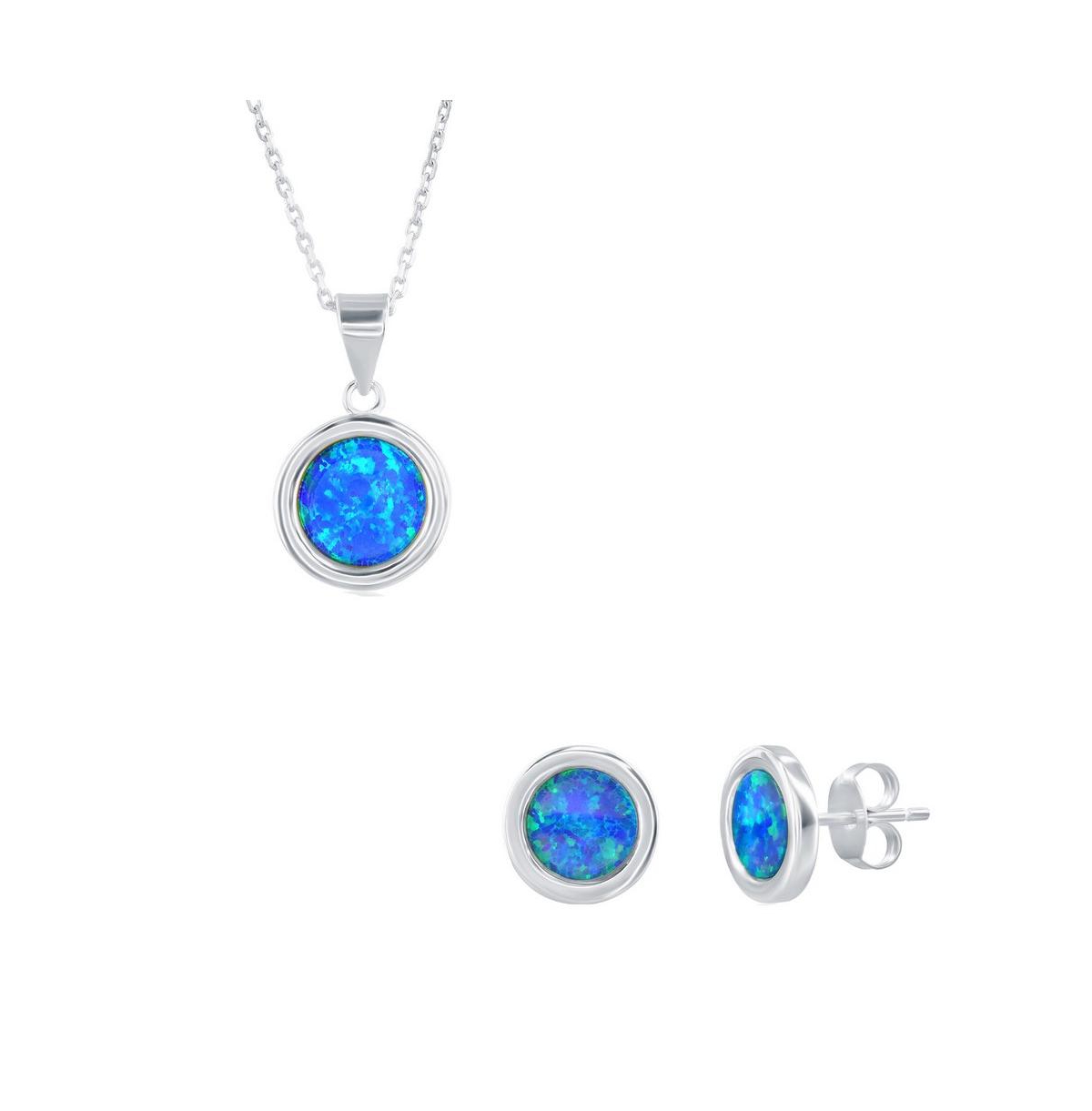 Click here for Caribbean Treasures Sterling Silver  Round Blue Op... prices