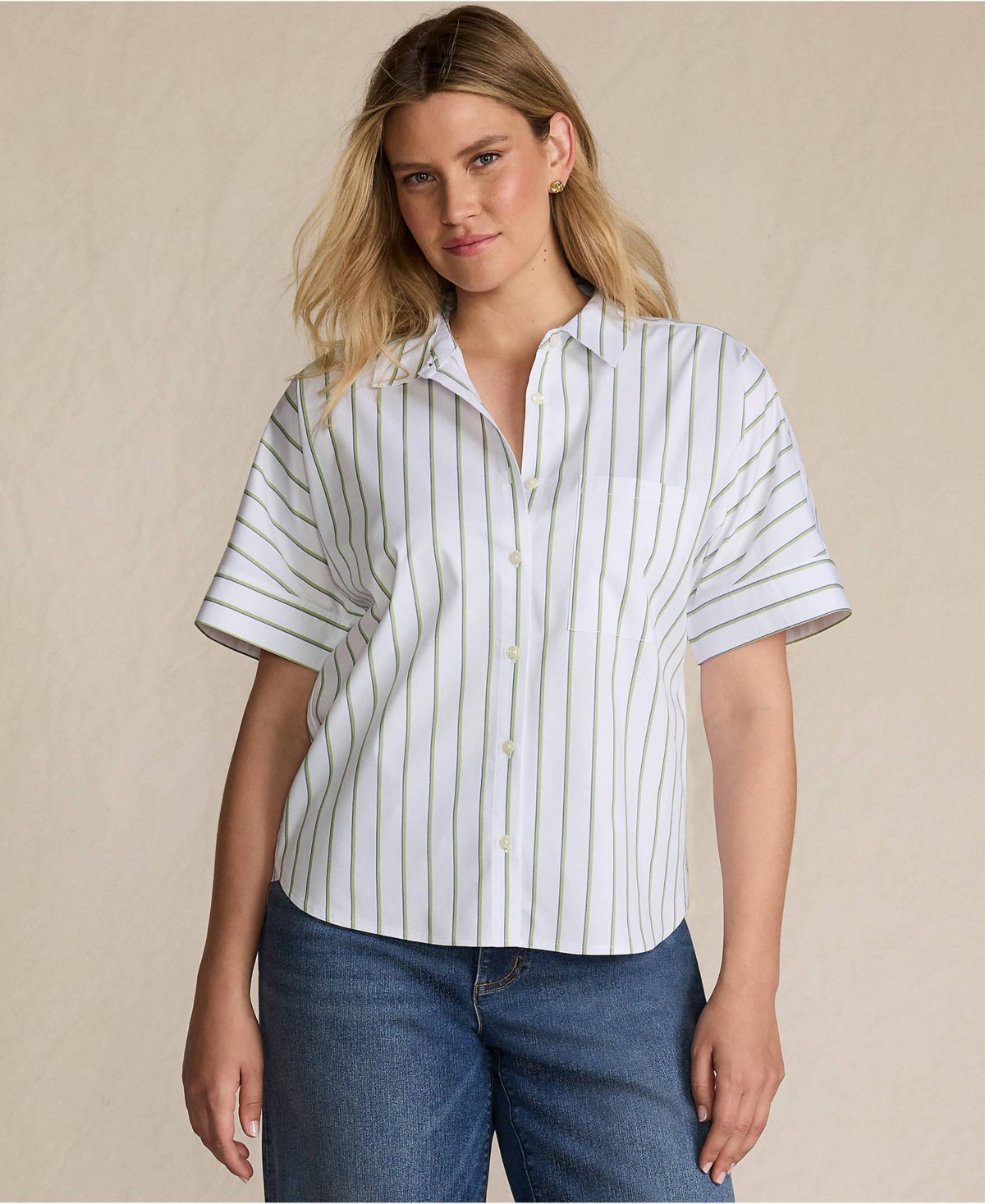 Click here for Lands End Womens Cooling Elbow Sleeve Button Front... prices