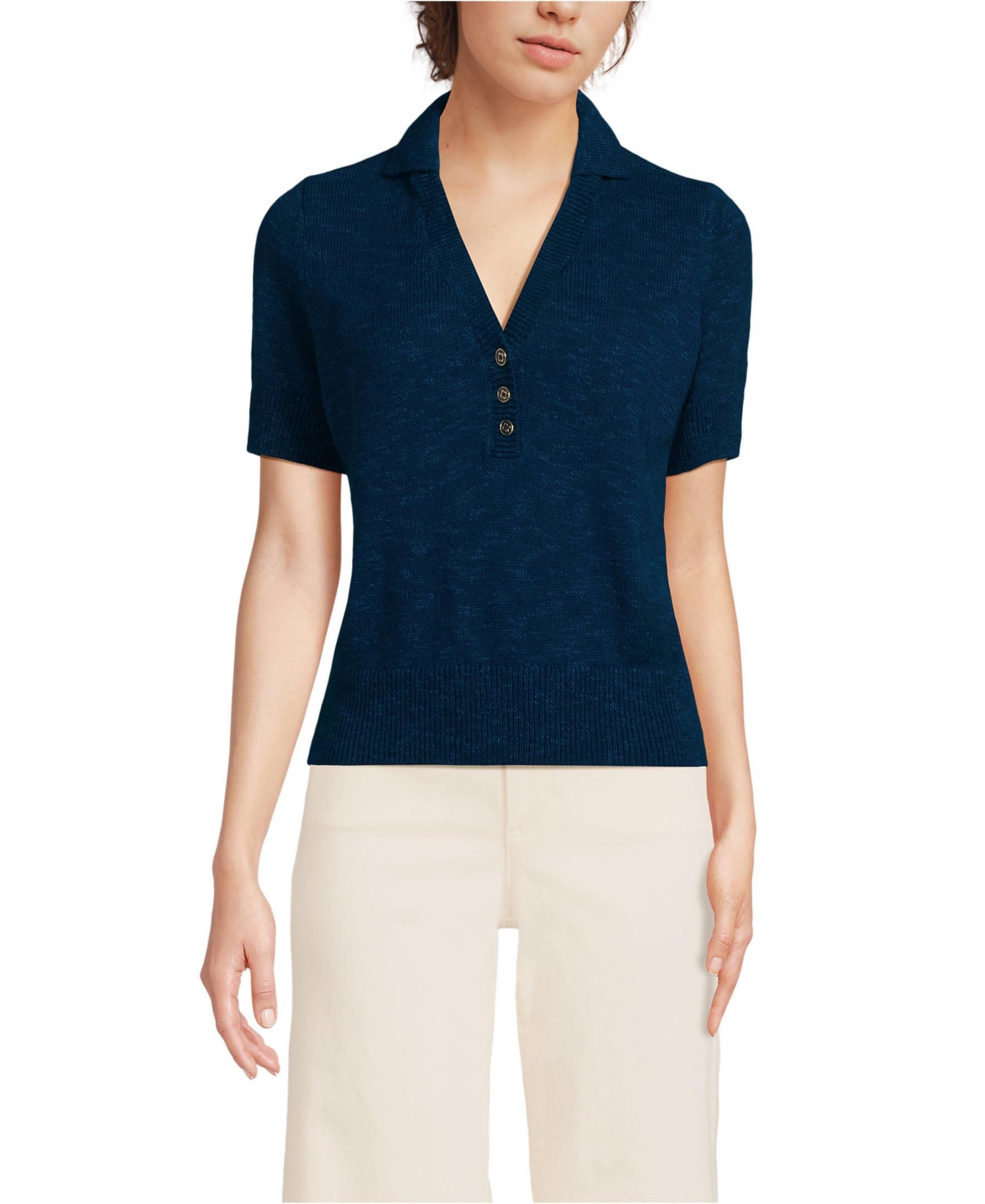 Click here for Lands End Womens Cotton Blend Short Sleeve Polo Sw... prices