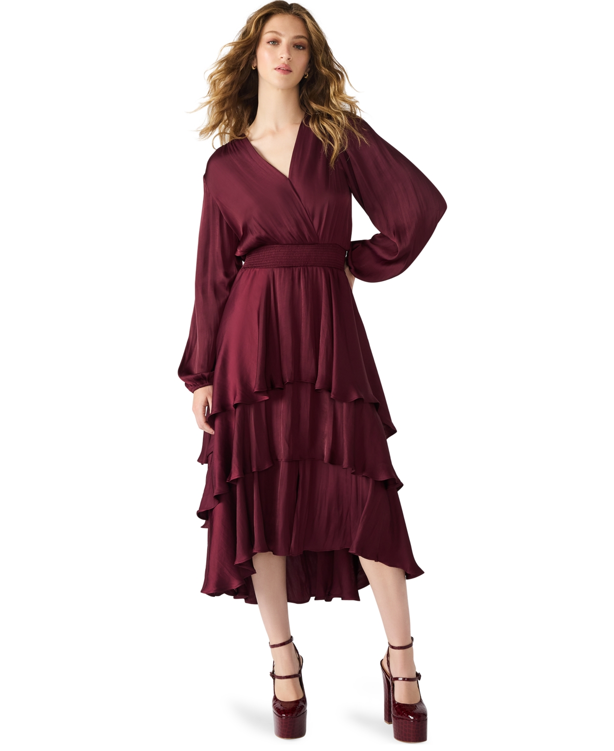 Click here for Steve Madden Womens Bei Smocked-Waist Tiered High-... prices