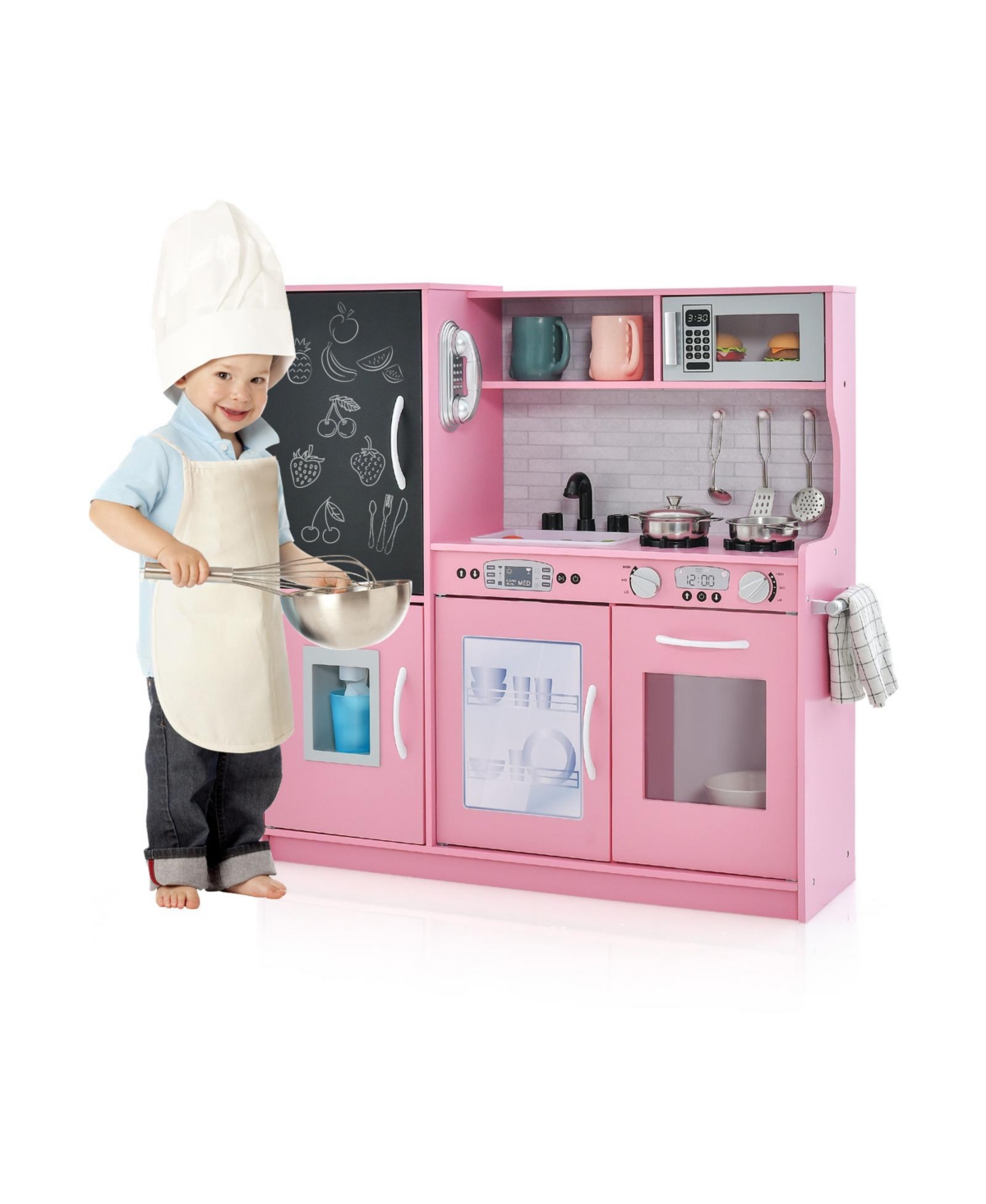 Click here for Kids Pretend Play Kitchen with Blackboard Microwav... prices