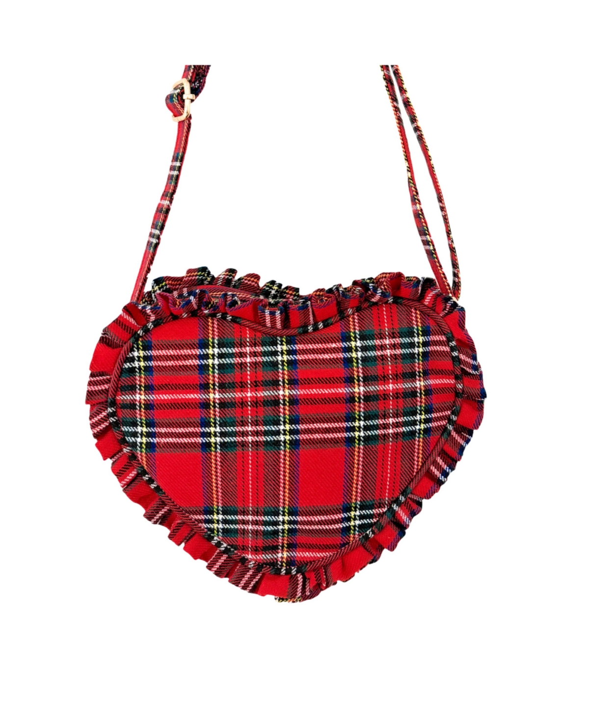 Click here for Bits & Bows Plaid Ruffle Girls Heart Purse in Red prices