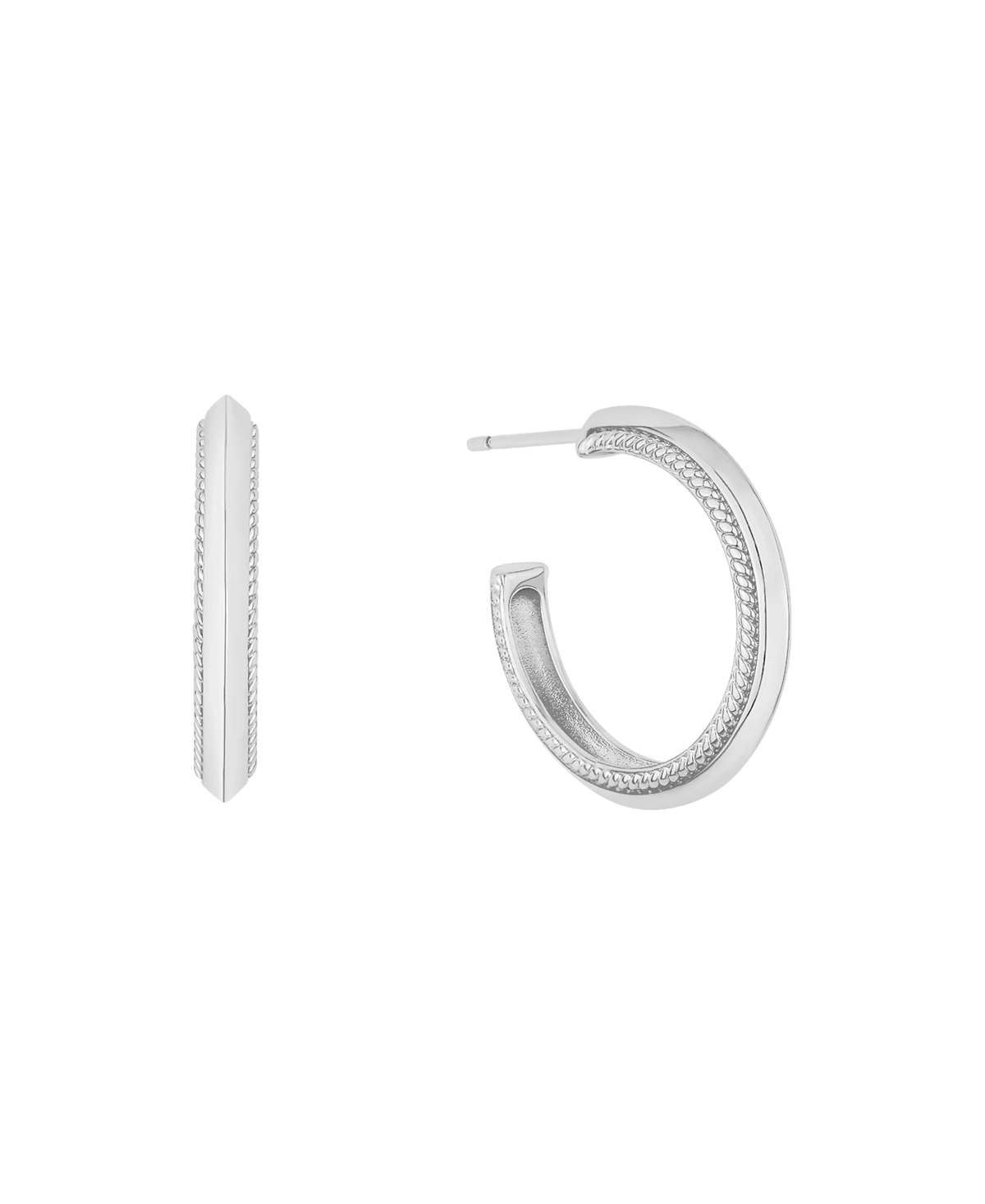 Click here for And Now This Rope Edge Hoop Earrings - Silver prices