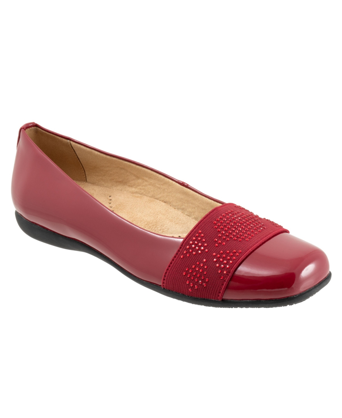 Click here for Trotters Samantha Flat - Dark red patent prices