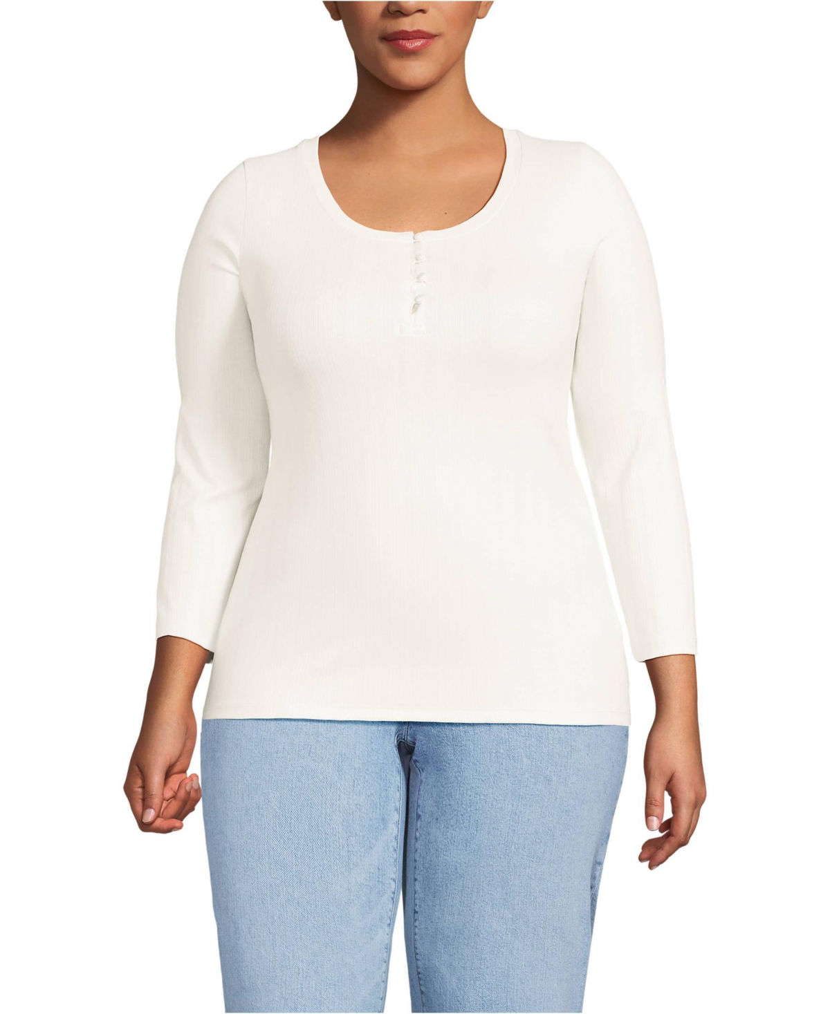 Click here for Lands End Womens Plus Size 3/4 Sleeve Variegated M... prices