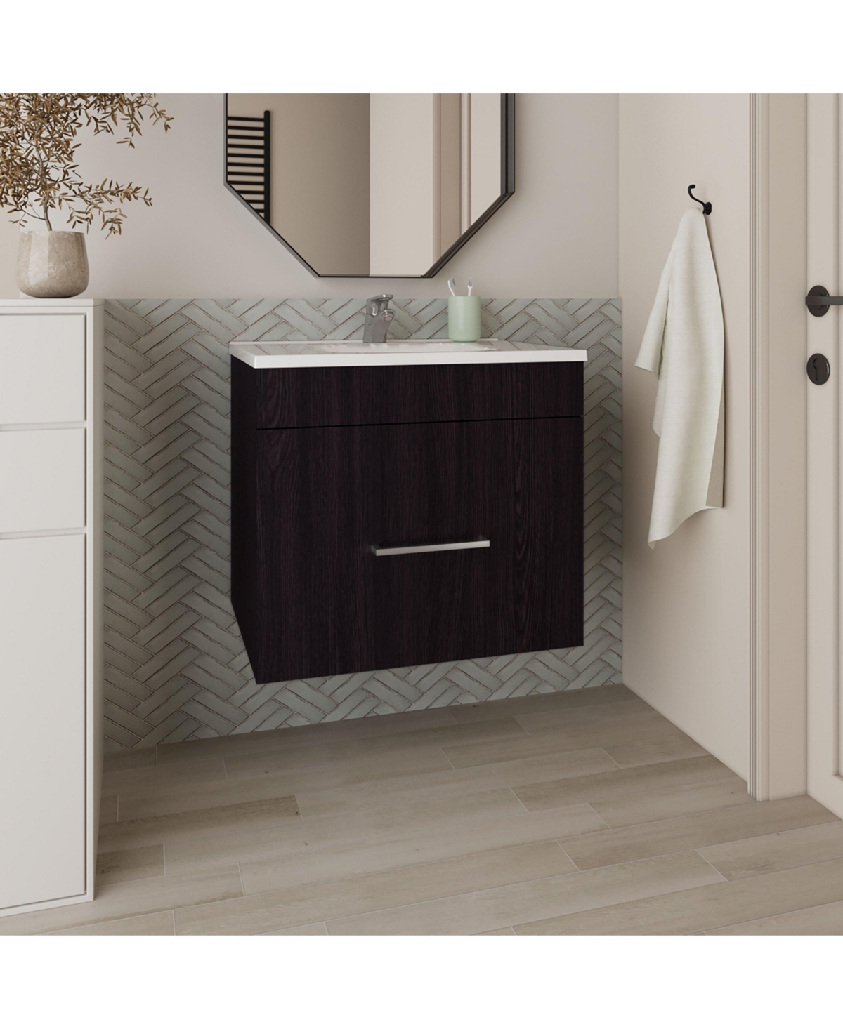Click here for Depot E-Shop Wixom Bathroom Vanity  1 Drawer - Bla... prices