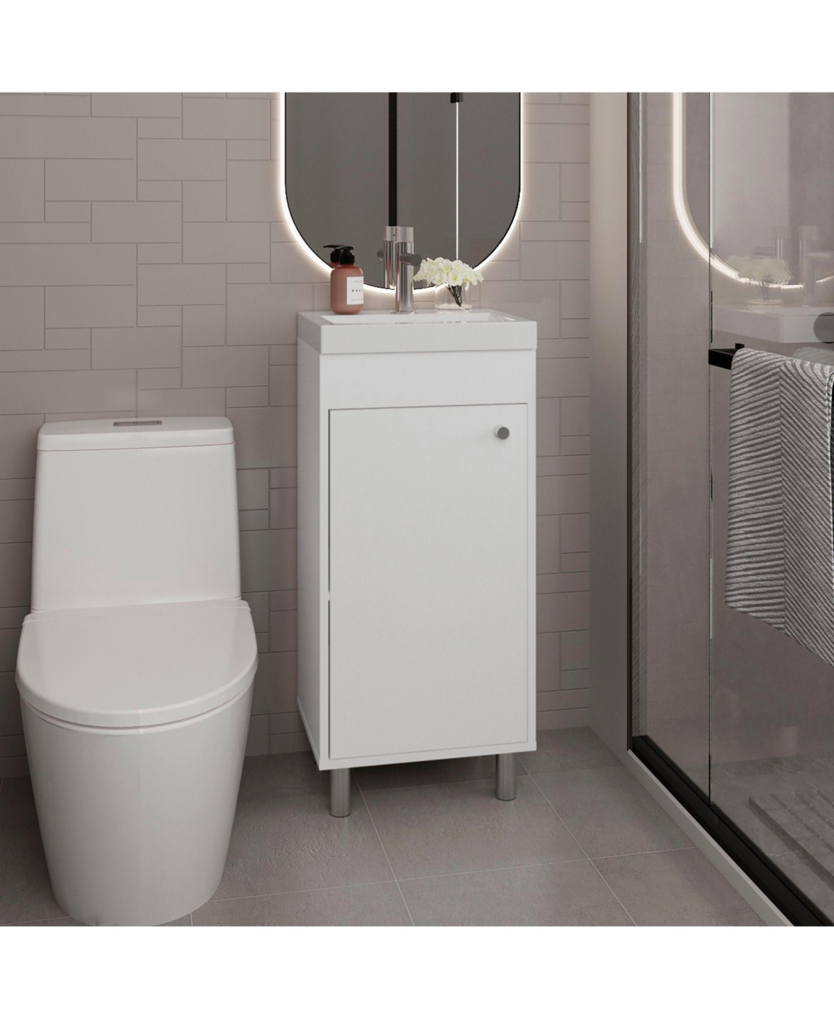 Click here for Depot E-Shop Valdez Bathroom Vanity  1 Door  4 Leg... prices