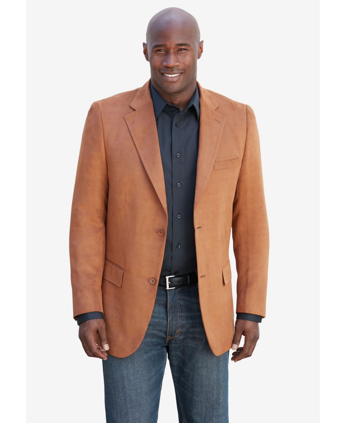 Click here for KingSize Big & Tall Microsuede Blazer - Cognac prices