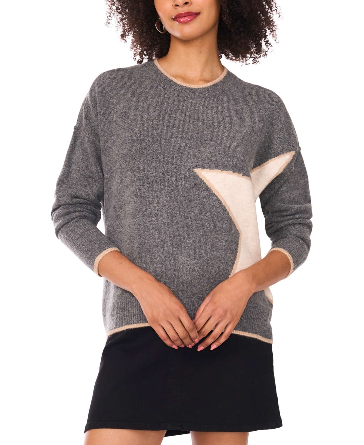 Click here for Vince Camuto Womens Star Print Crewneck Sweater -... prices