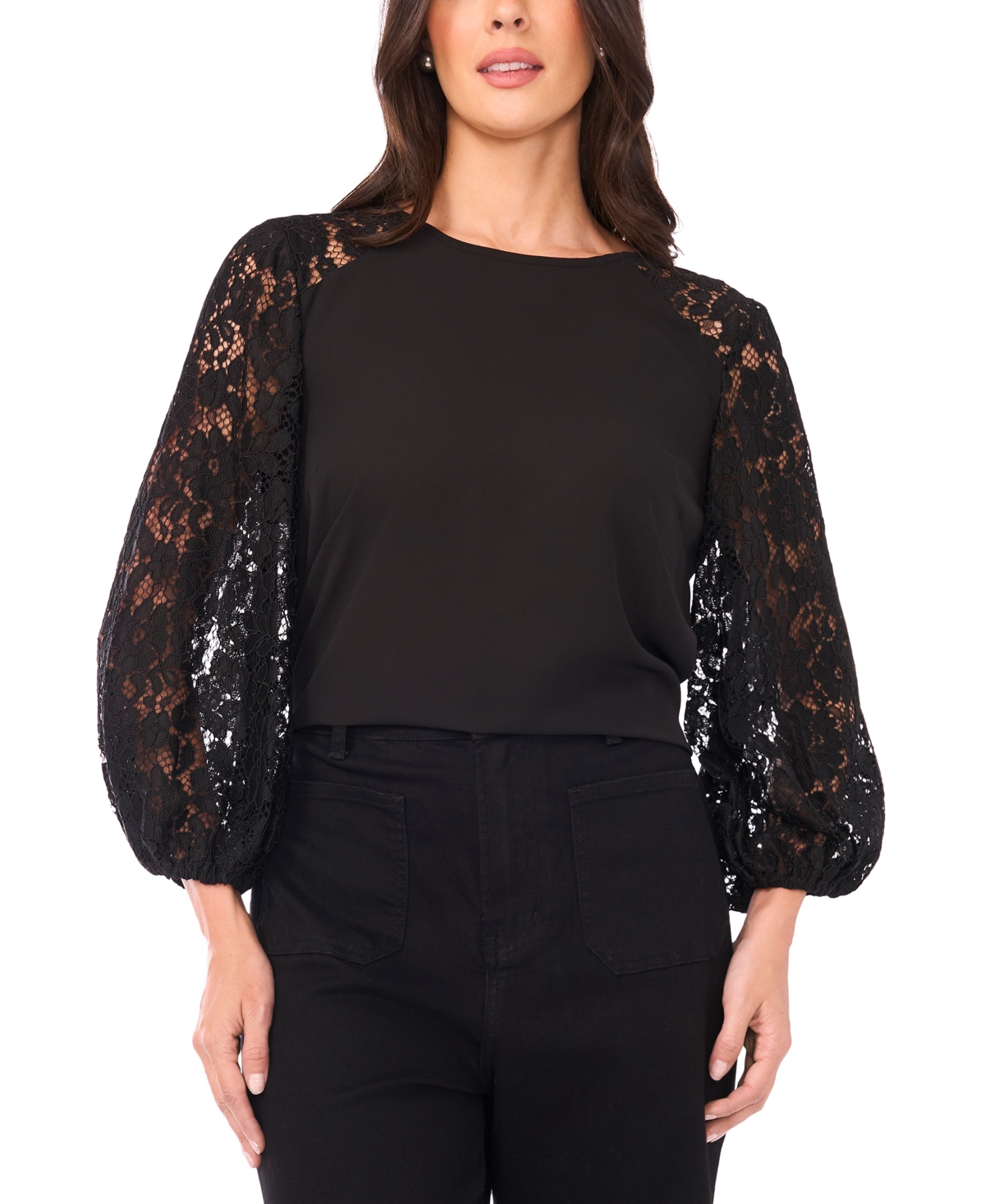 Click here for Vince Camuto Womens Crewneck 3/4-Sleeve Top - Rich... prices
