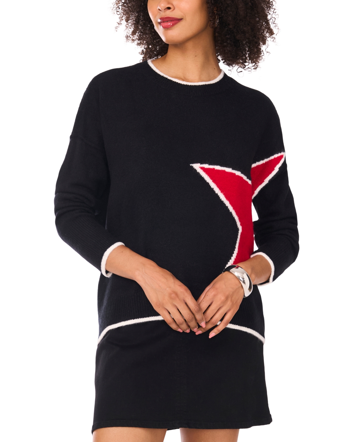 Click here for Vince Camuto Womens Star Print Crewneck Sweater -... prices