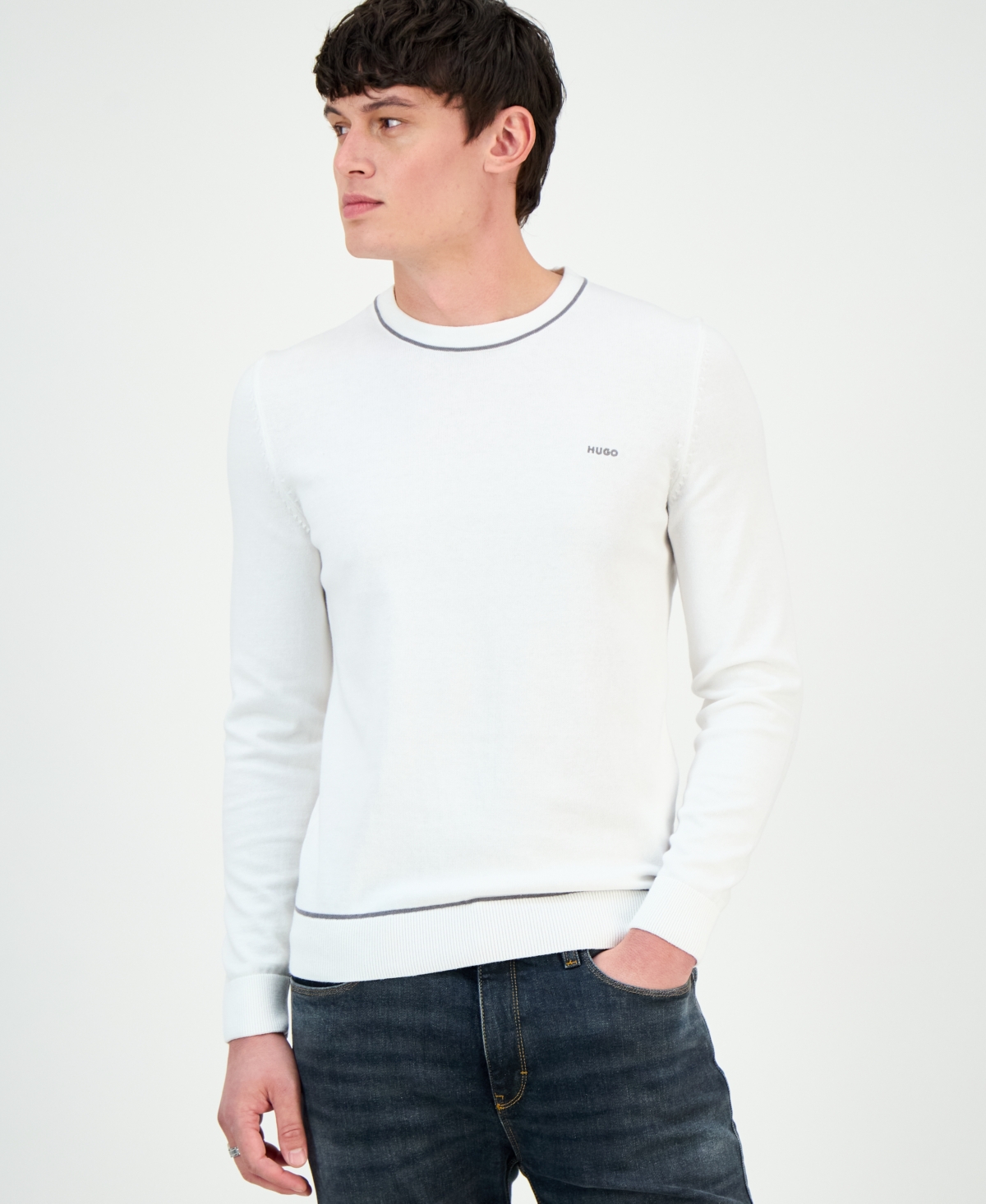 Click here for Hugo Boss Mens San Cassius Long-Sleeve Crewneck Sw... prices