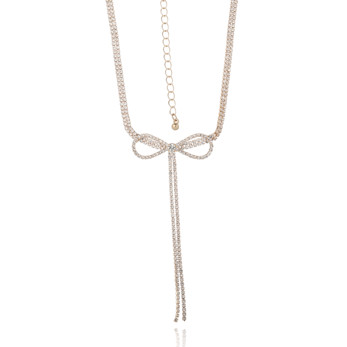 Click here for BCBGeneration Crystal Double Strand Bow Lariat Nec... prices
