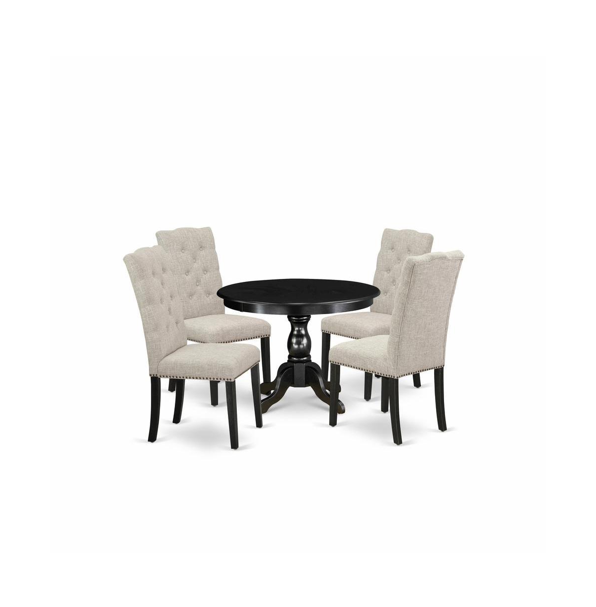 Click here for East West Furniture 5 Piece Kitchen Table Set - Bl... prices