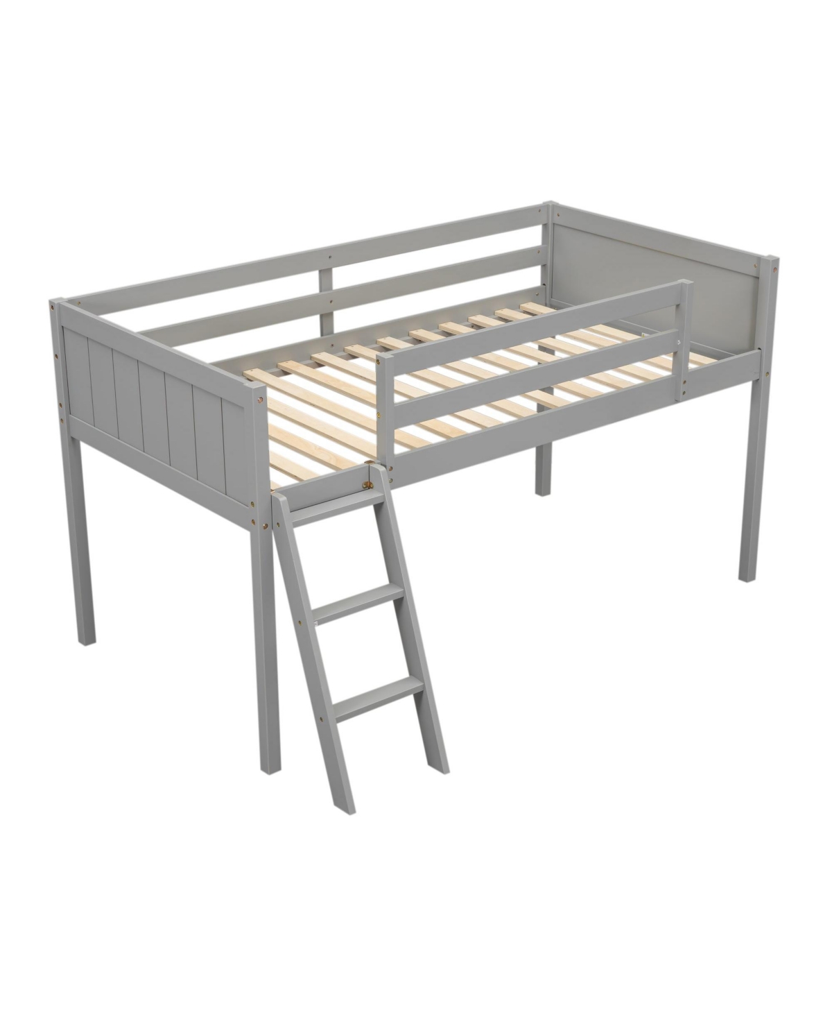 Click here for Twin Size Wood Low Loft Bed with Ladder  ladder ca... prices