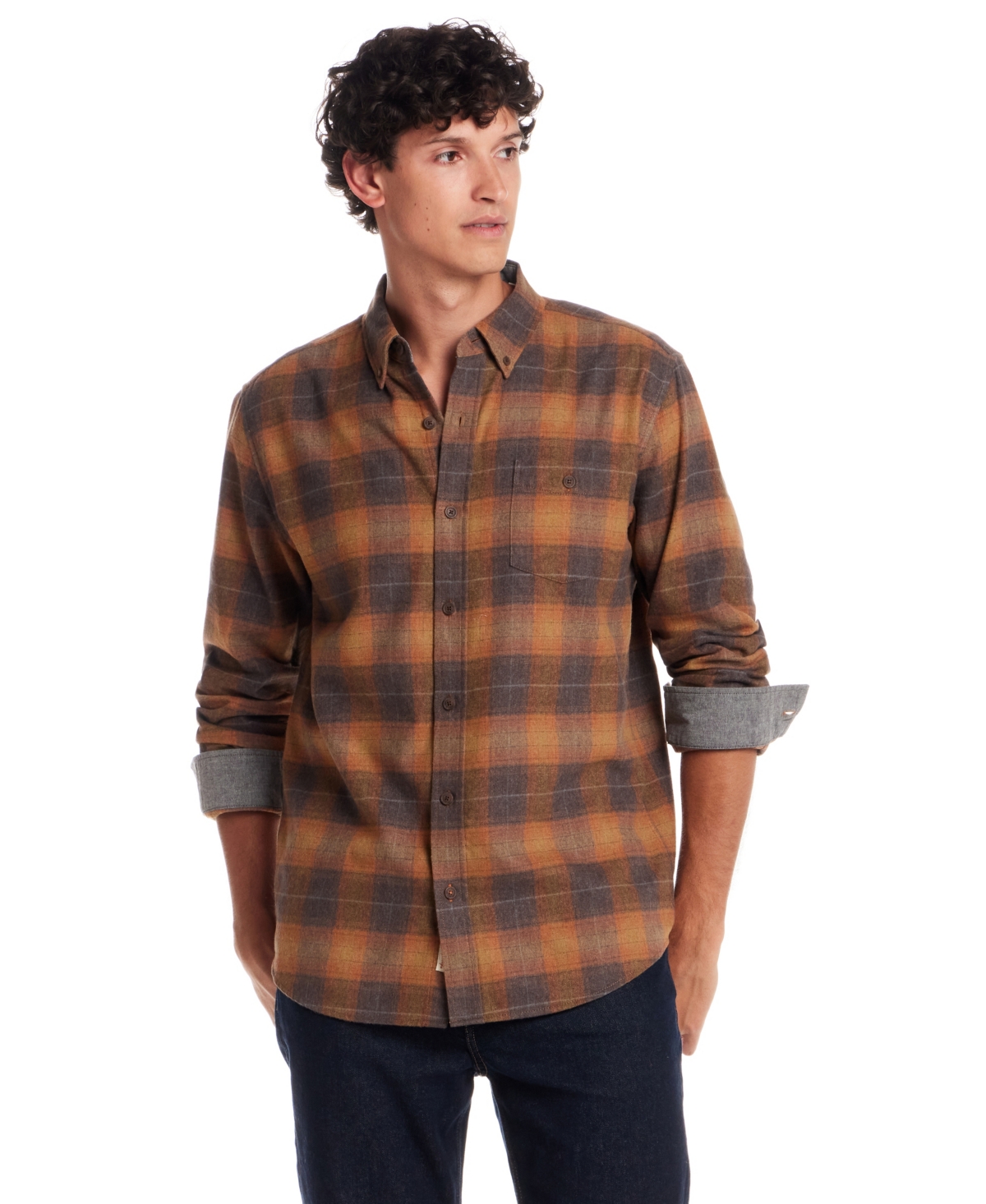 Click here for Weatherproof Vintage Mens Flannel Shirt - Pumpkin... prices