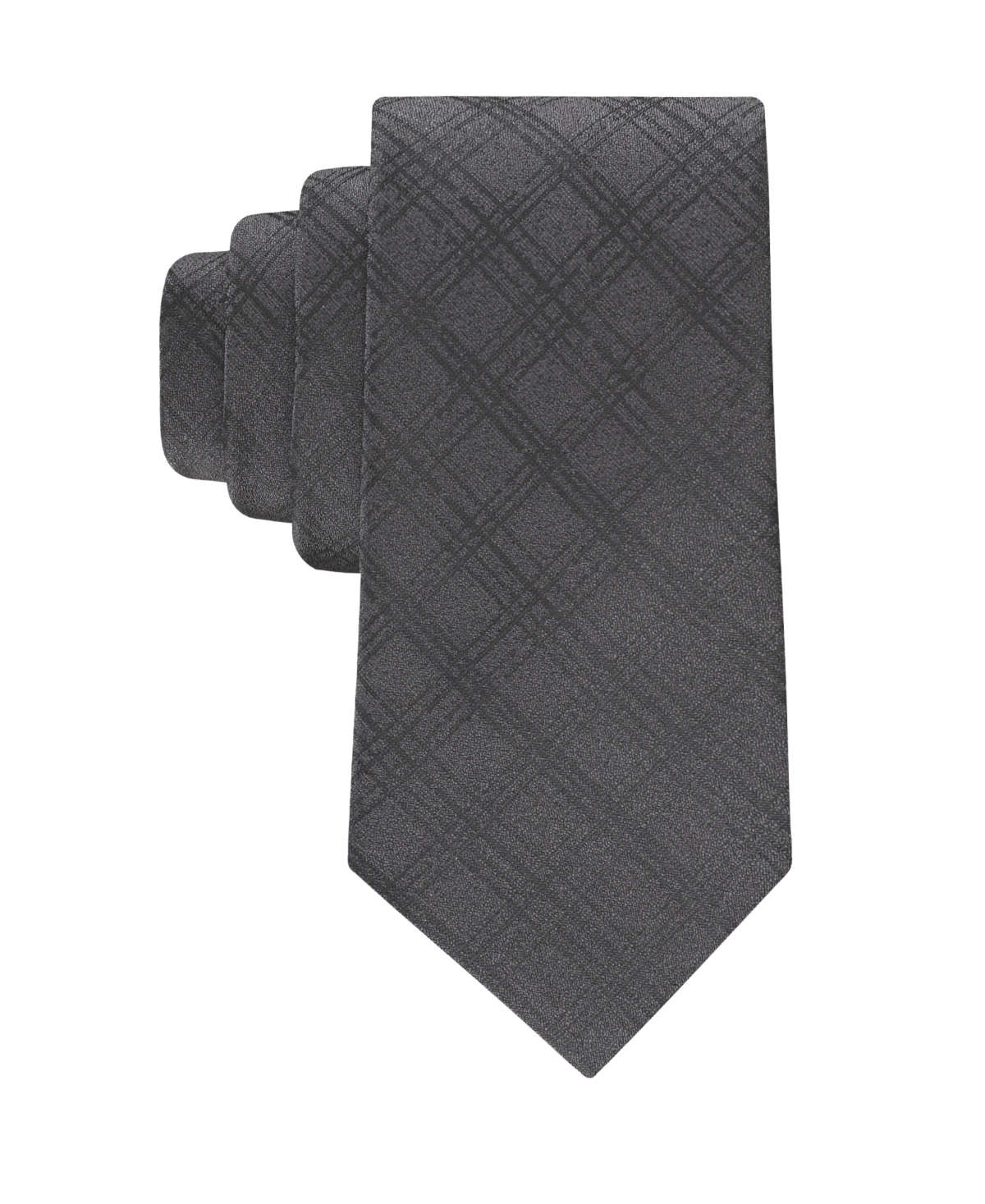 Click here for Calvin Klein Mens Wayne Check Tie - Dark Gray prices