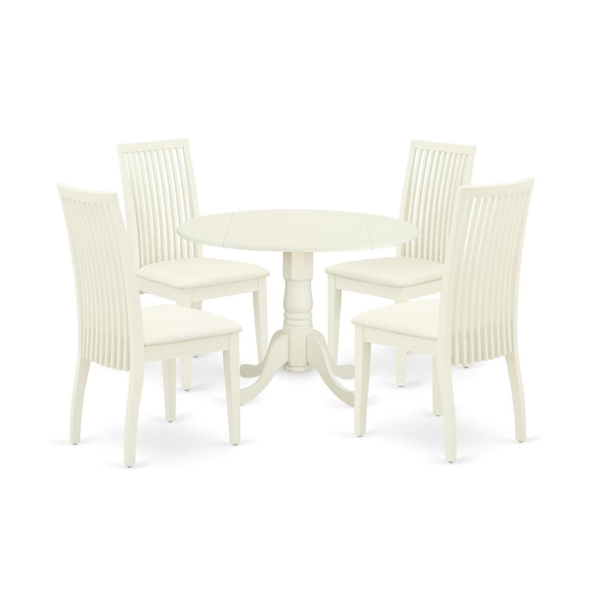 Click here for East West Furniture Dining Room Set Linen White -... prices
