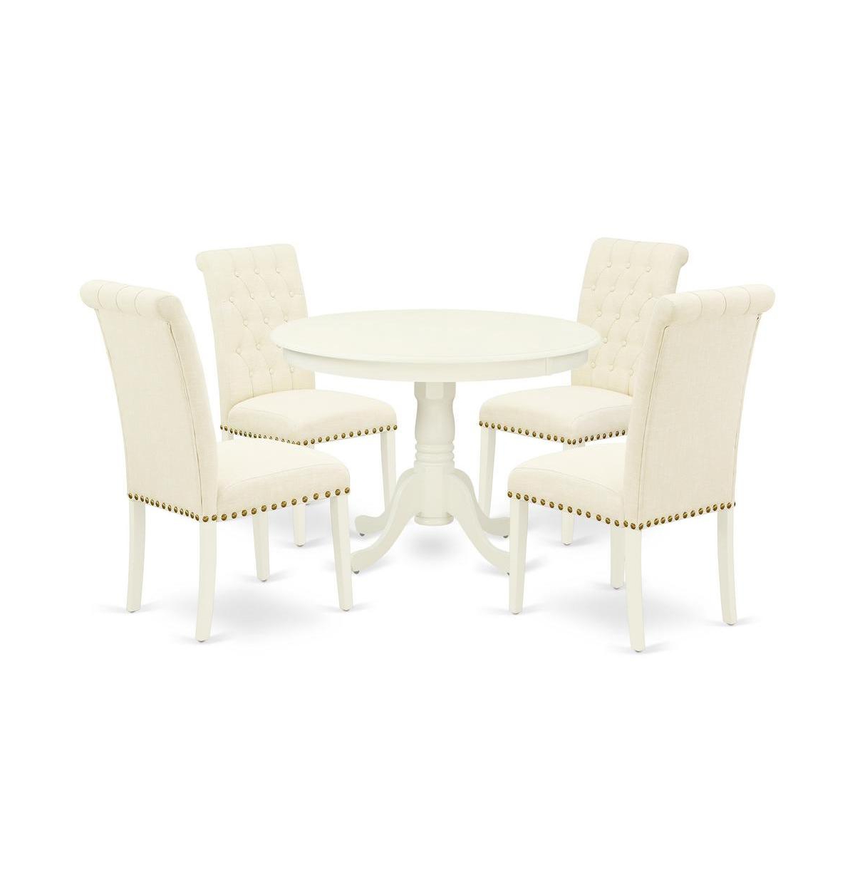 Click here for East West Furniture Dining Room Set Linen White -... prices