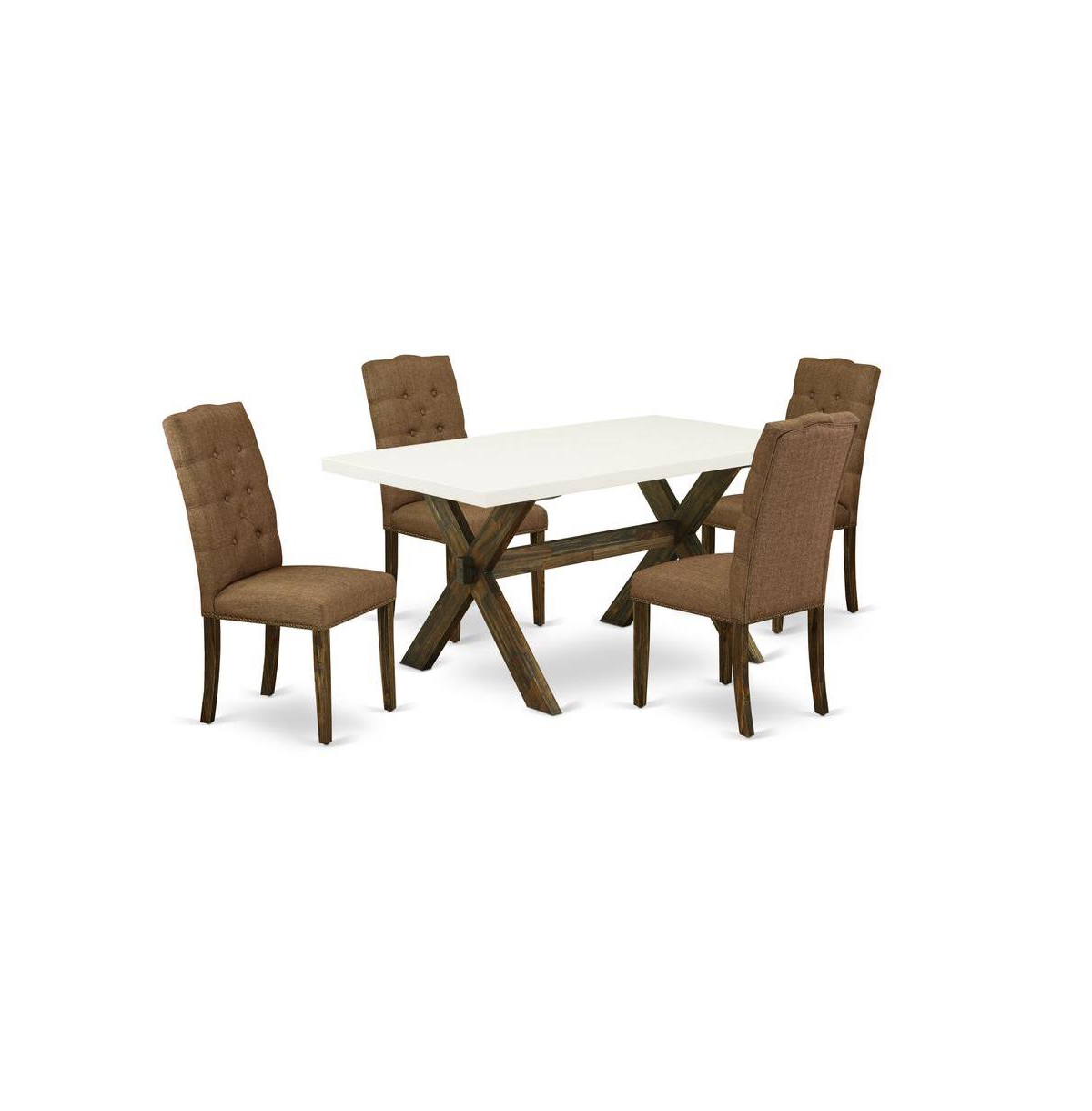 Click here for East West Furniture 5-Piece Rectangular Dining Tab... prices