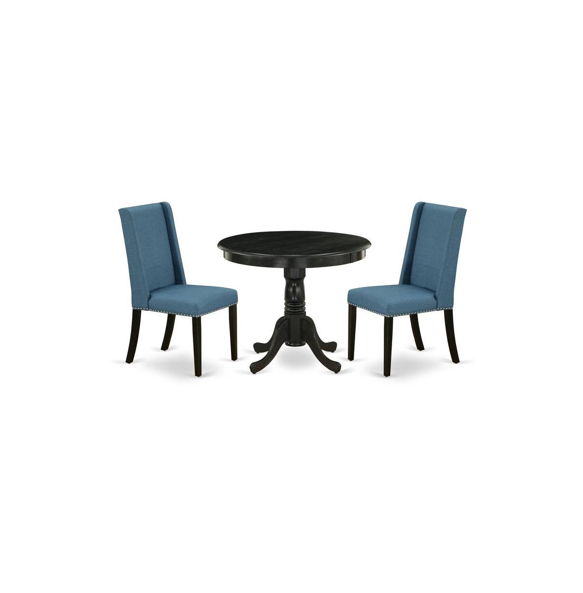 Click here for East West Furniture Dining Room Set Wirebrushed Bl... prices