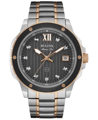 Bulova Men's Marine Star Diamond Accent Two-Tone Stainless Steel ...