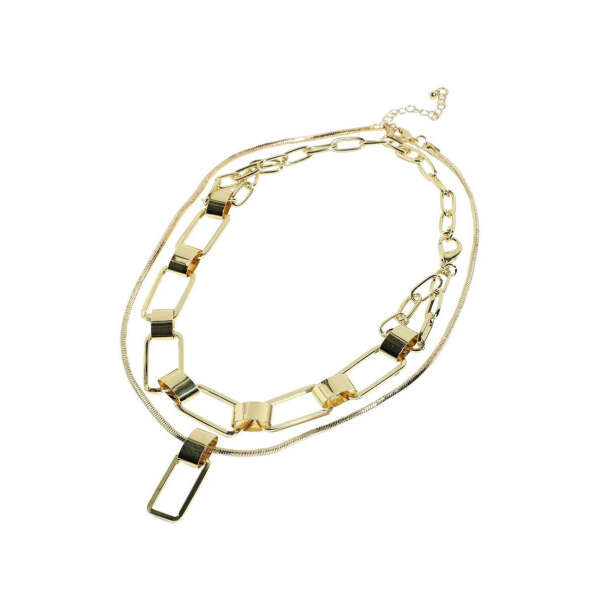 Click here for Sohi Industrial Chainlink Multi-Layer Necklace - G... prices