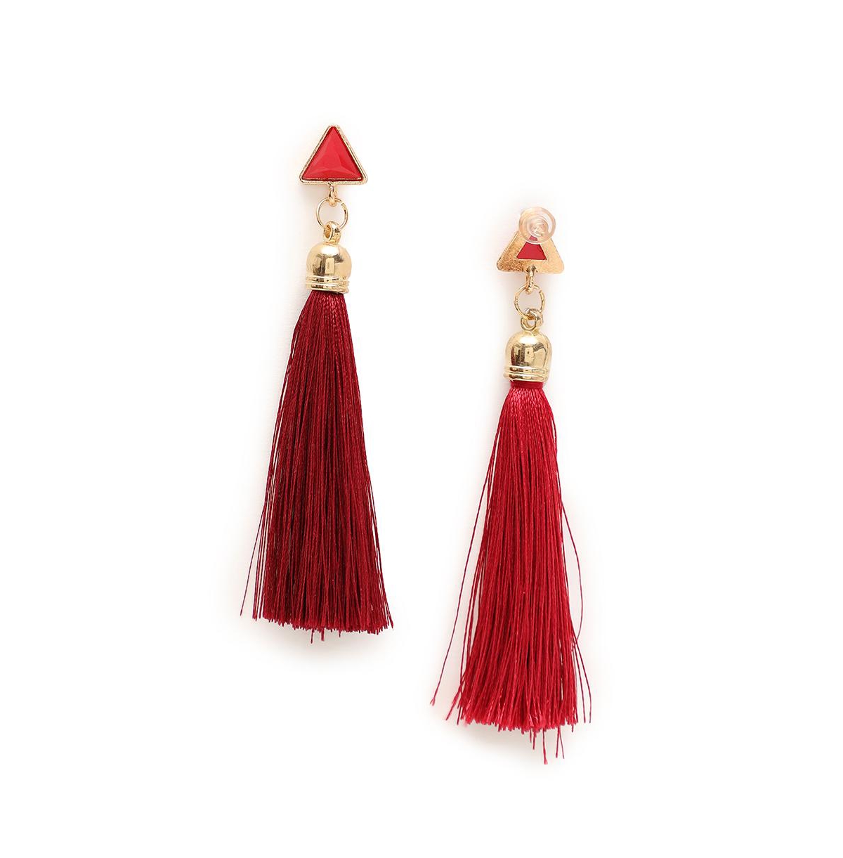 Click here for Sohi Womens Tassel Drop Earrings - Red prices