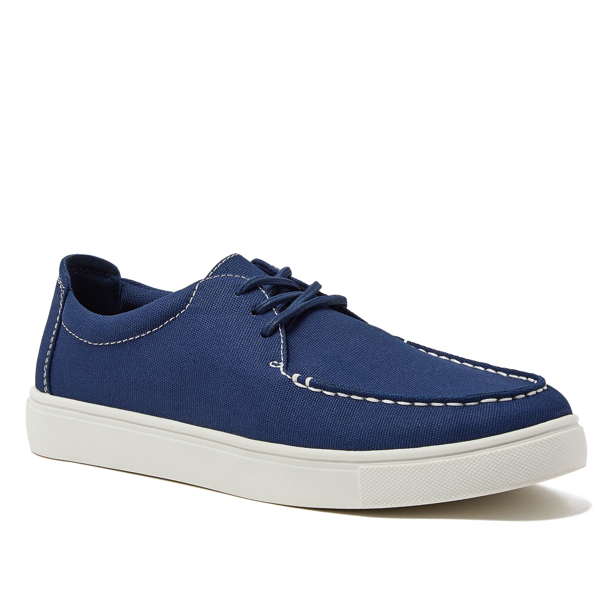 Lands End Mens Moc Toe Canvas Lace Up Sneakers - Deep sea navy